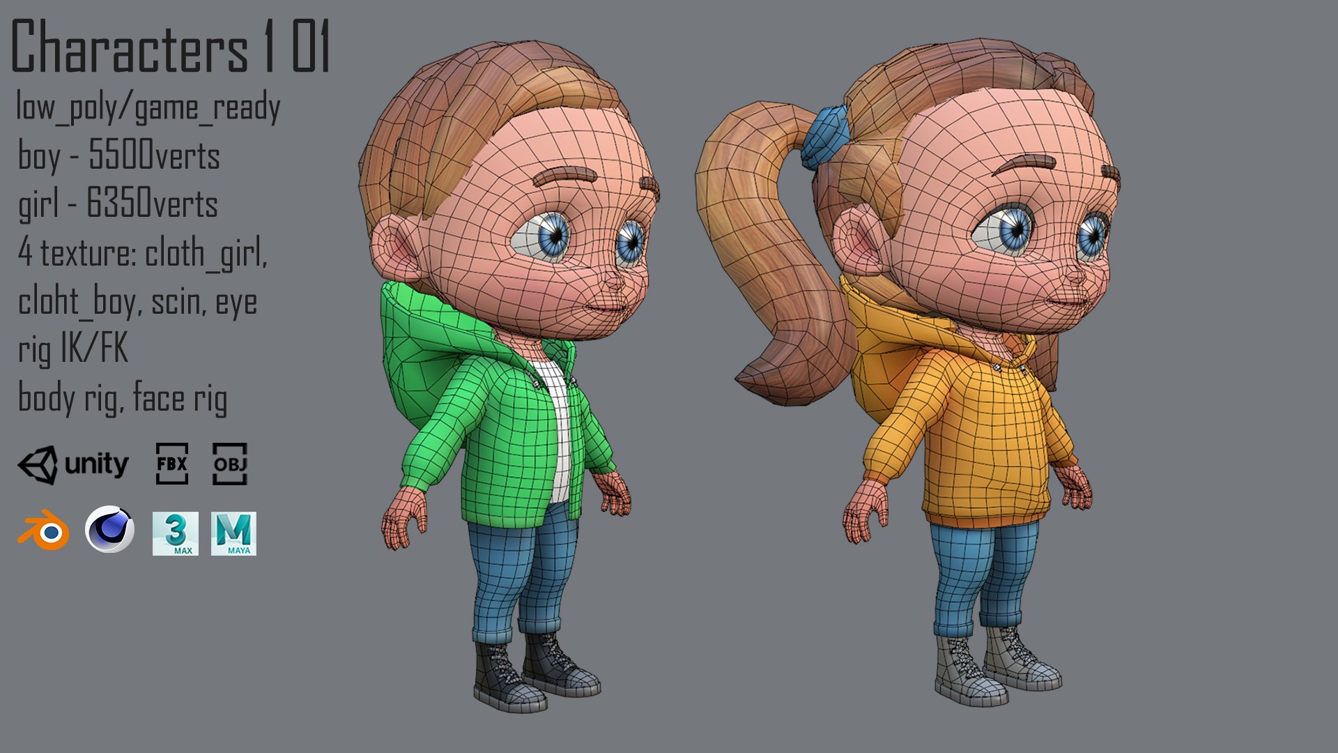 Characters Kids 1 01 3D Model - TurboSquid 1827745