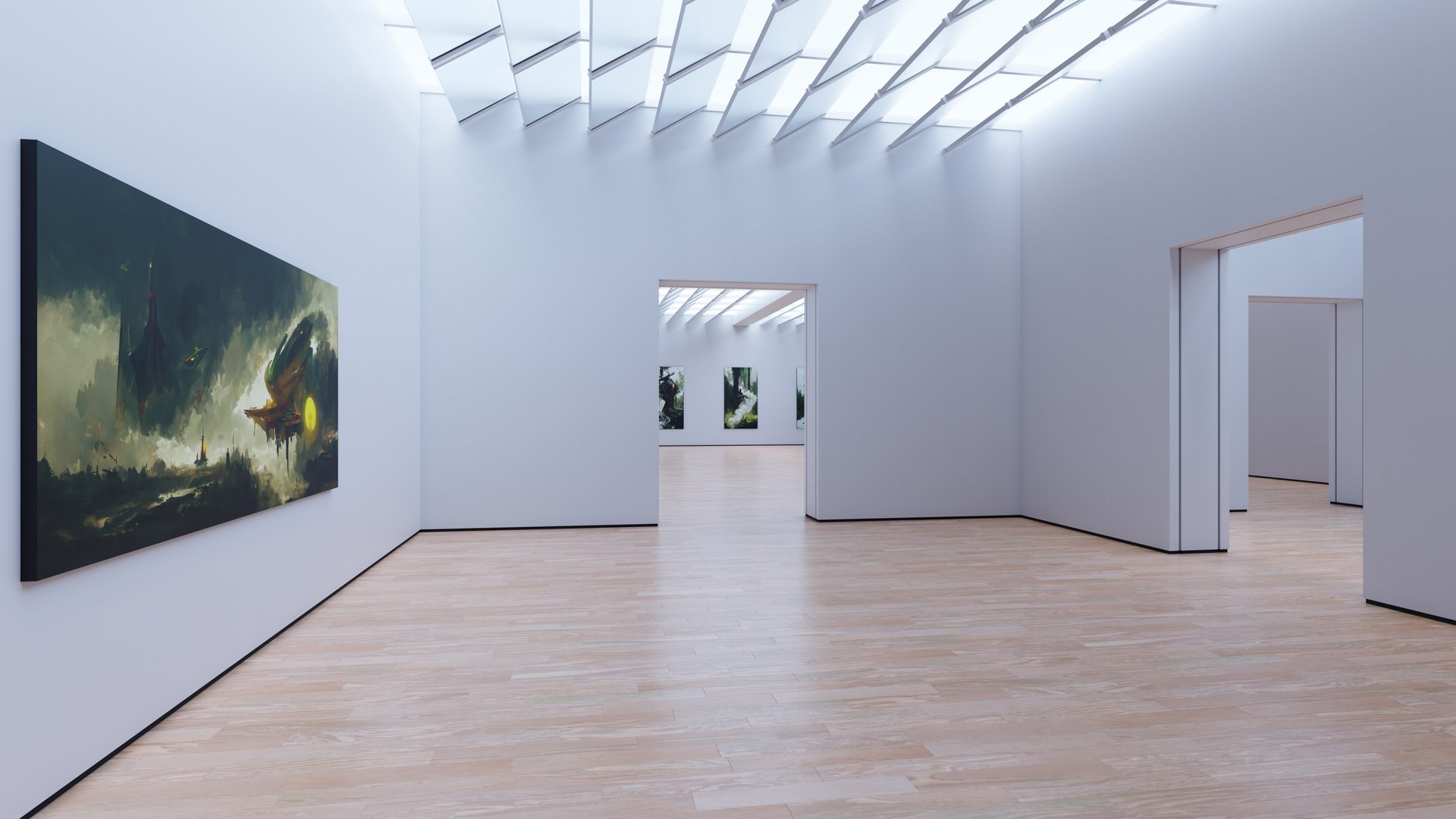 3D Model Art Museum Gallery Interior 32 - TurboSquid 1909131