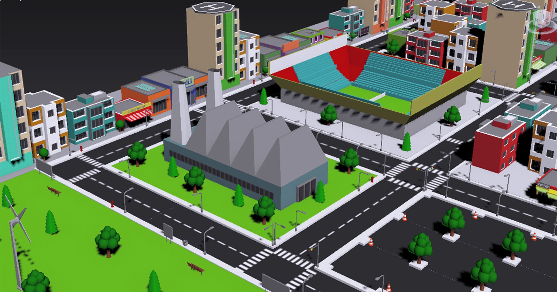 Cartoon City 3d Fbx