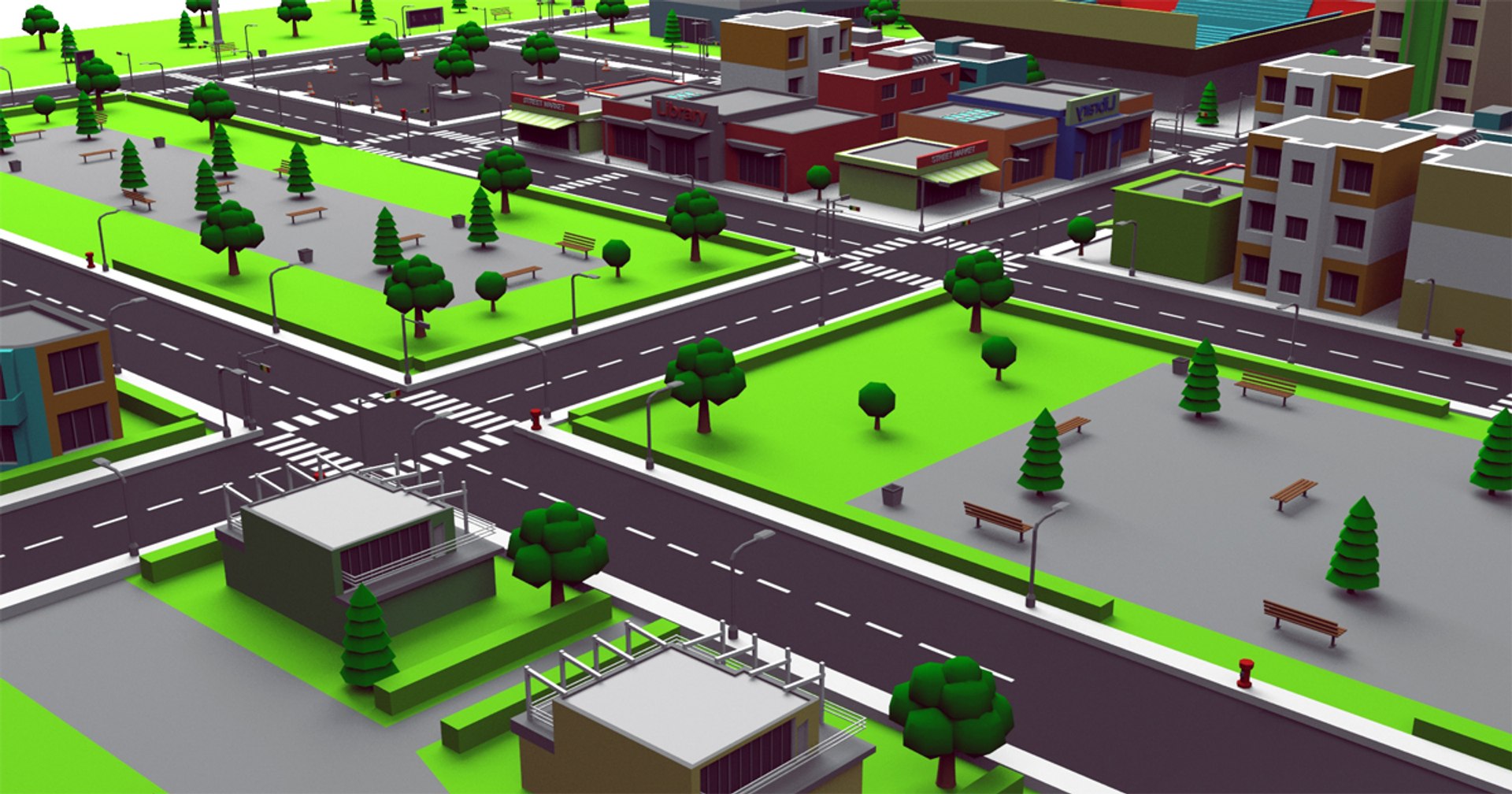 Cartoon City 3d Fbx