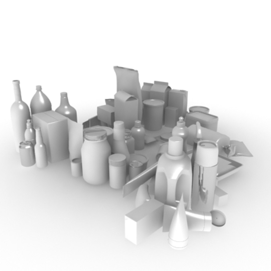 Bottle Carton Box 3d Model