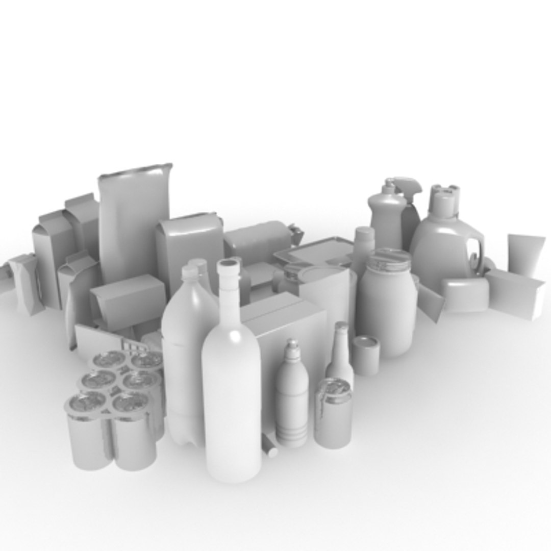 Bottle Carton Box 3d Model