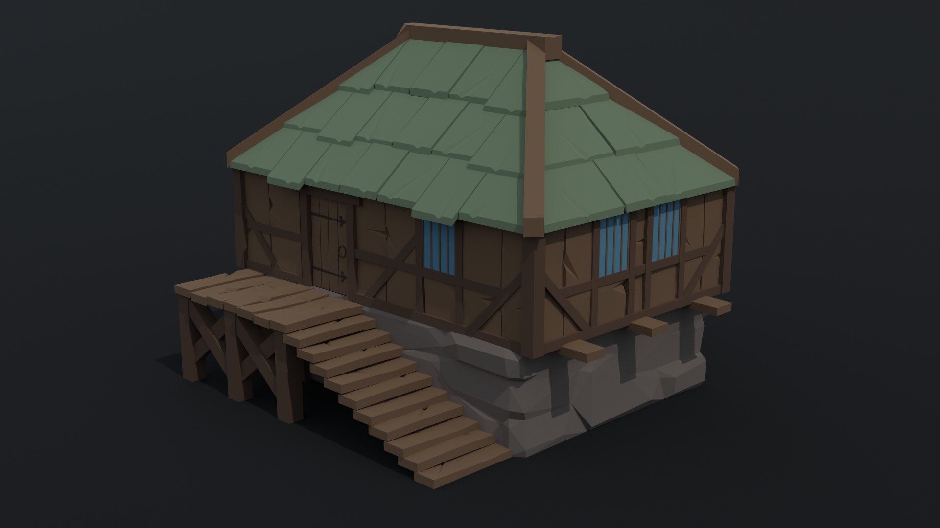 Free 3D Low-poly Cartoon Medieval House Polygonal - TurboSquid 2028066