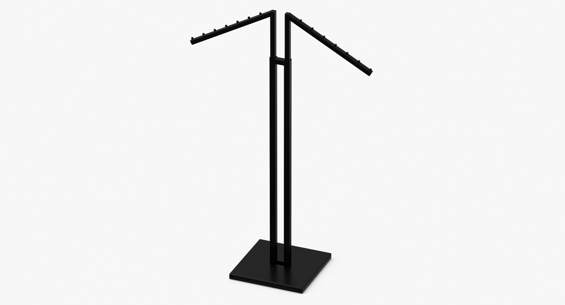 Clothing 2 Way Rack 02 Metal Black And White 3D Model - TurboSquid 1952765