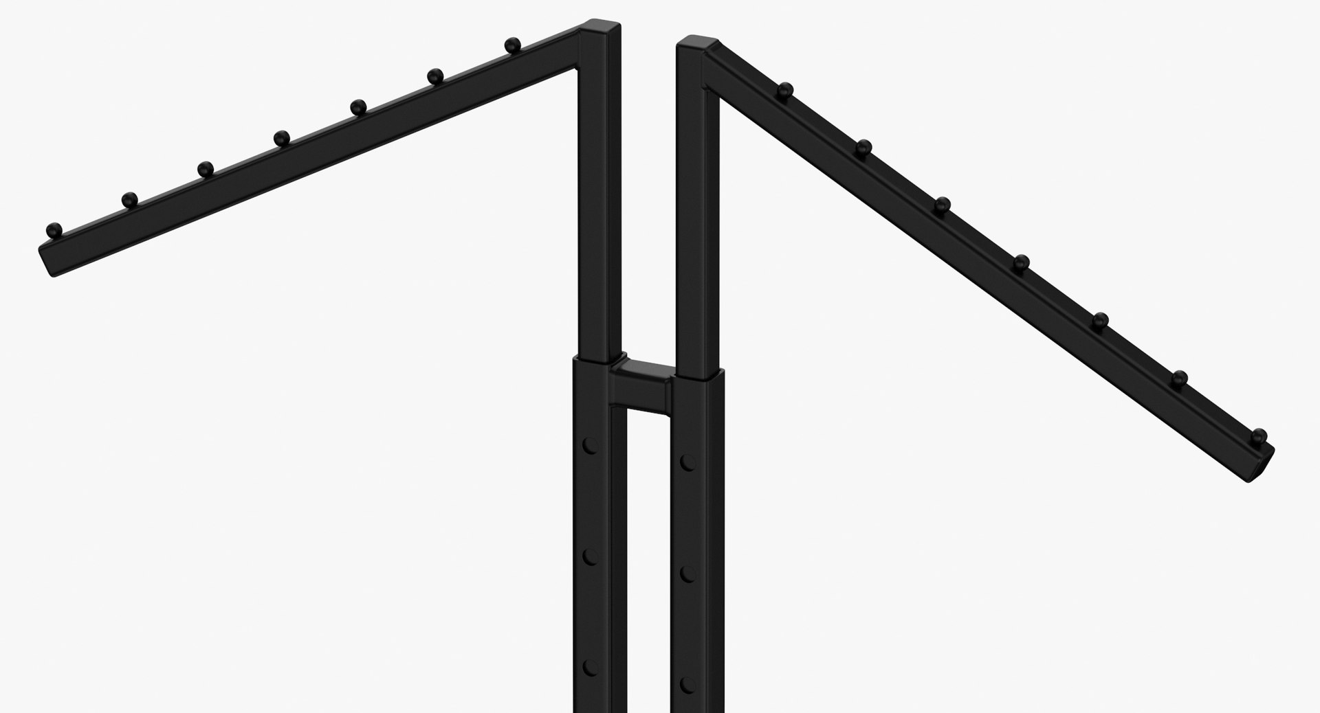 Clothing 2 Way Rack 02 Metal Black And White 3D Model - TurboSquid 1952765