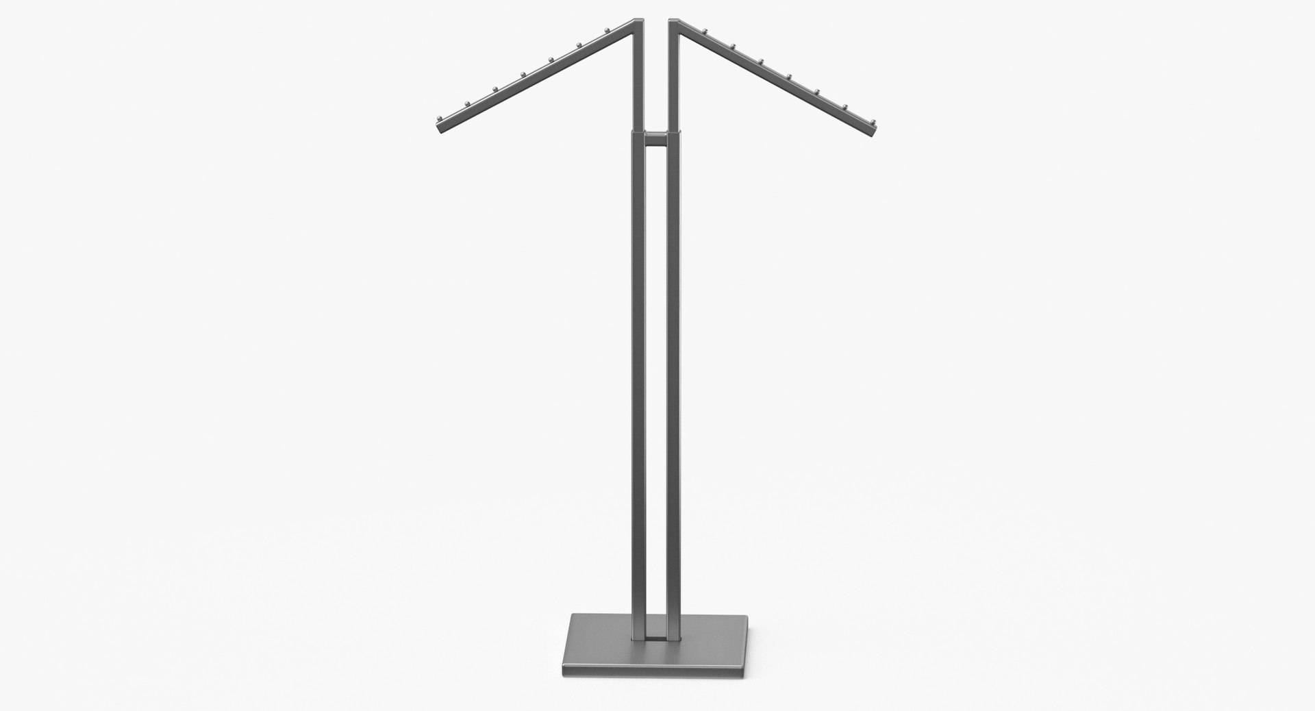 Clothing 2 Way Rack 02 Metal Black And White 3D Model - TurboSquid 1952765