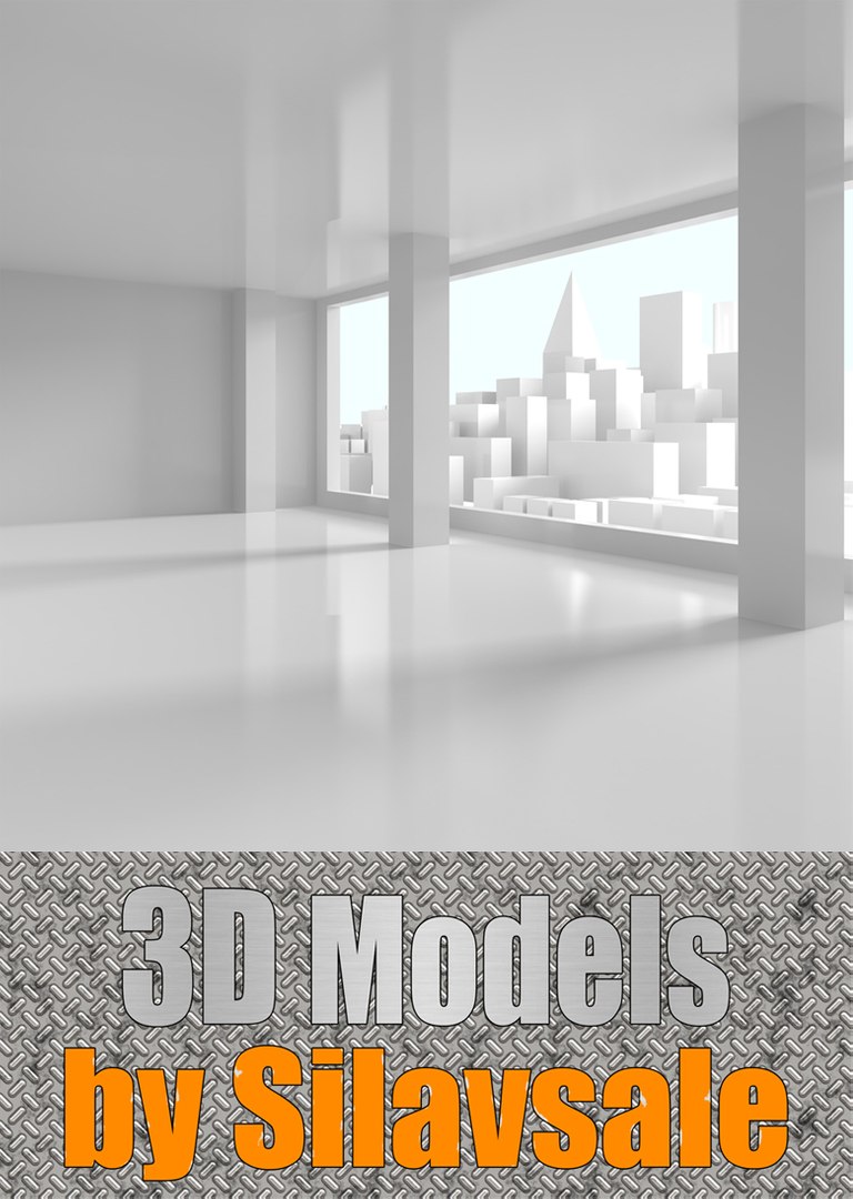 3d View Downtown Window Scene Model
