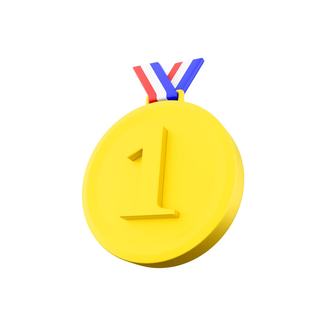 3d First Place Gold Medal Icon 3D Model - TurboSquid 2049423
