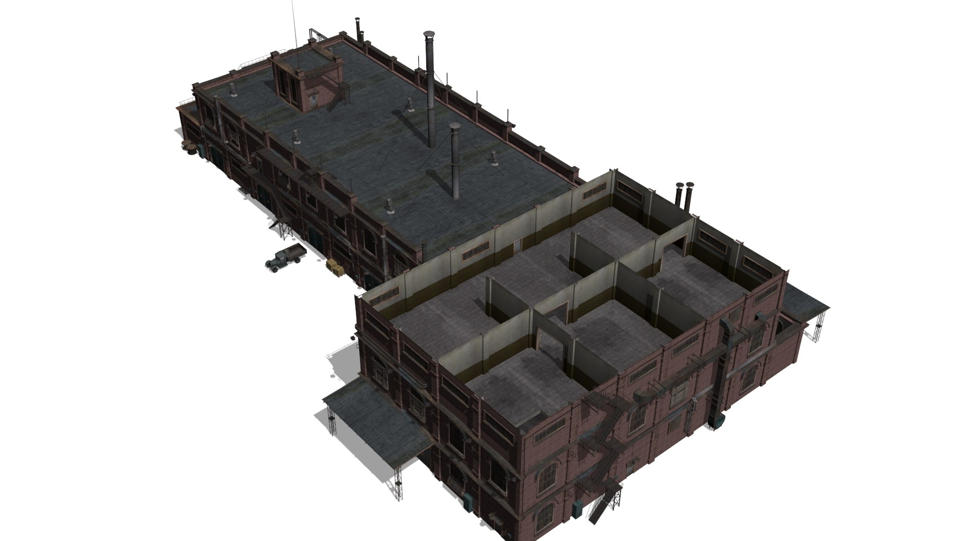3D Old Factory Model - TurboSquid 2185278