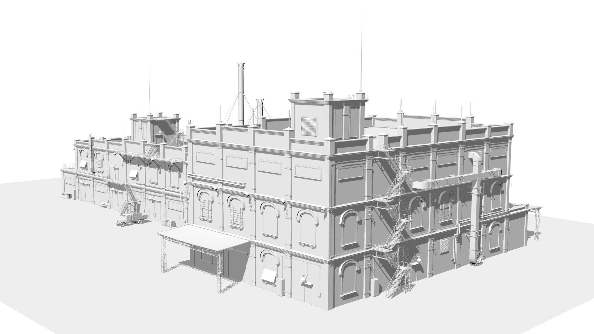 3D Old Factory Model - TurboSquid 2185278