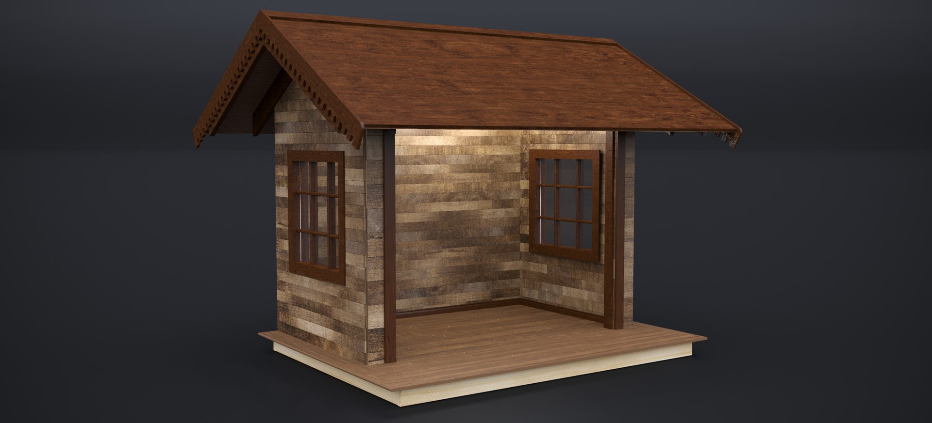 EUROPEAN COMMERCIAL WOODEN BUILDING STALL VER-1 2024 3D Model ...