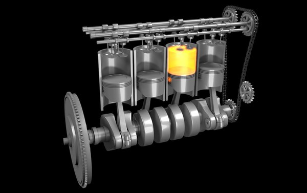 3d model of piston assembly