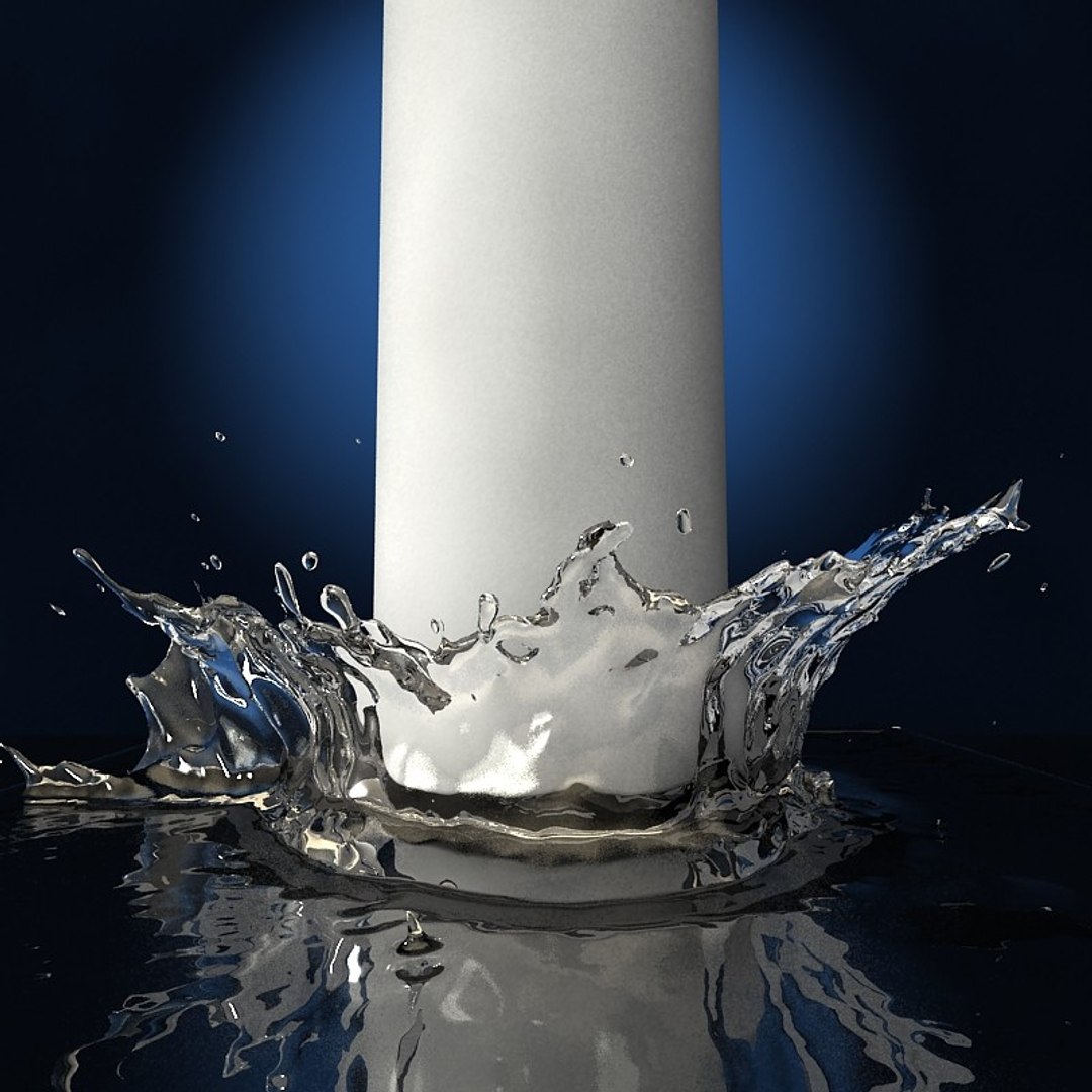 Water Splash Bottle 3d Obj