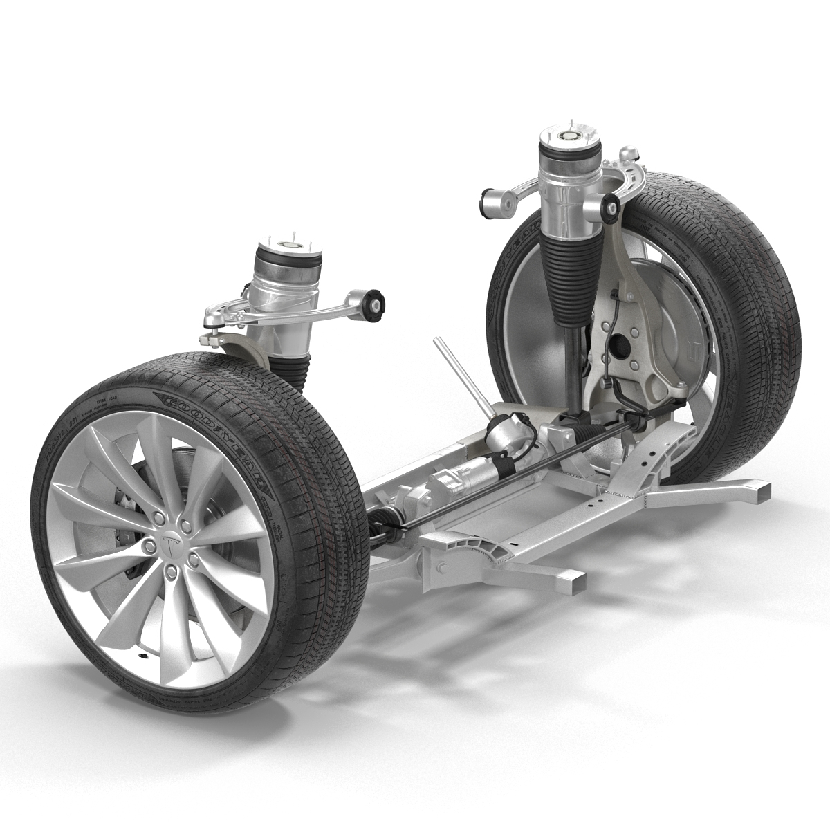 tesla s suspension 2 3d max