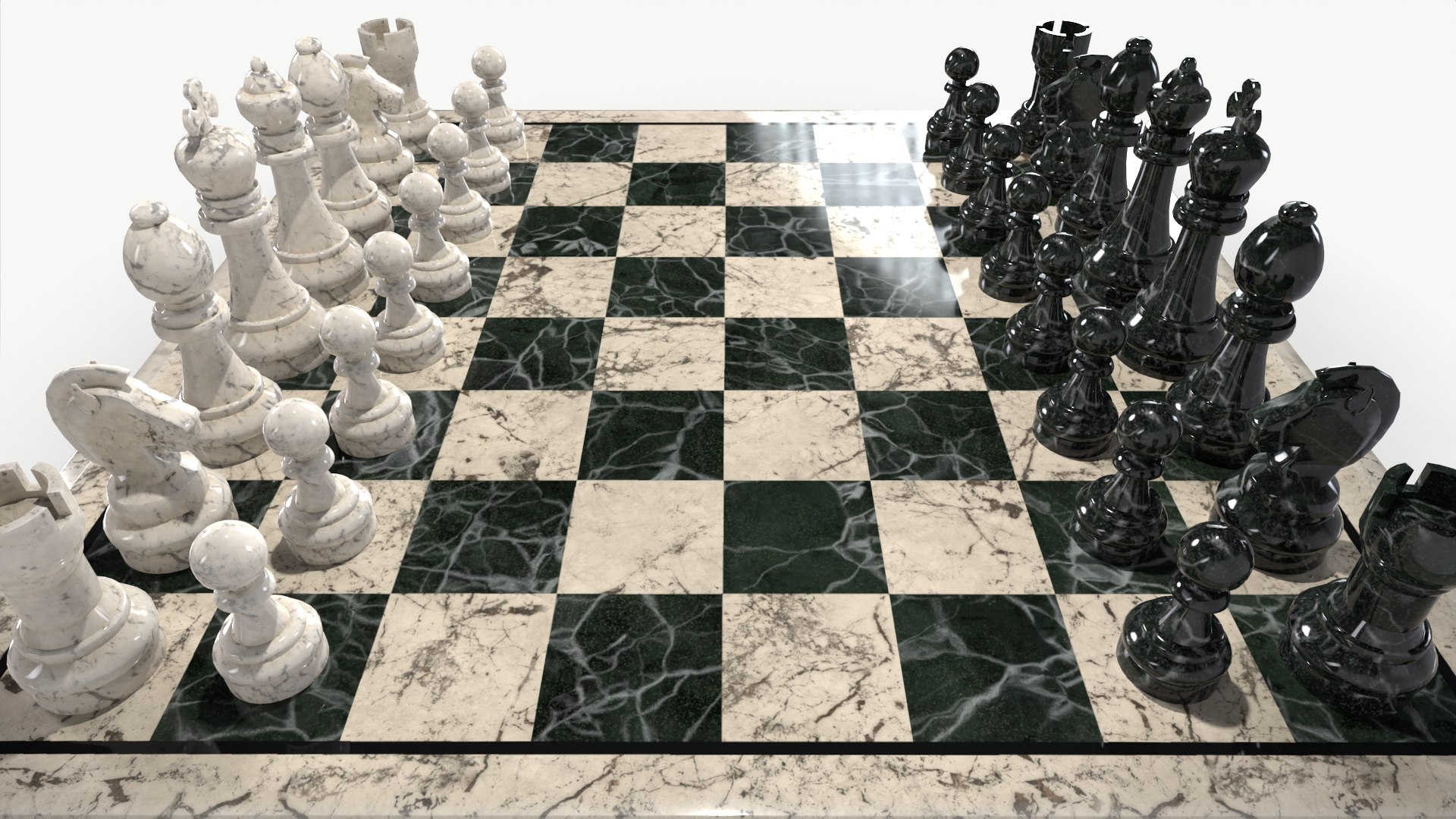 3D Marble Chess Set Model - TurboSquid 2213881