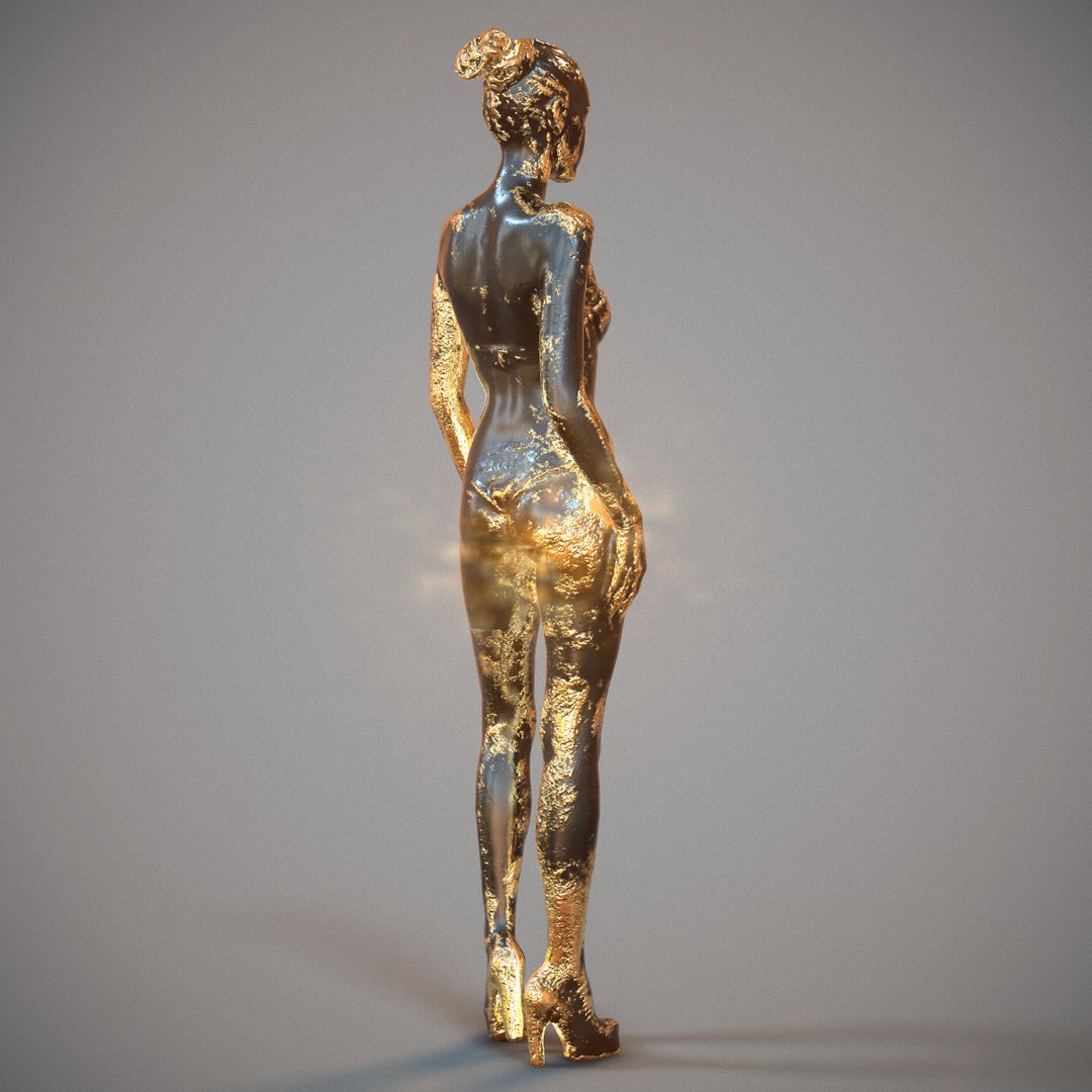 4 Statues Girls Gold Model | 1148360 | TurboSquid