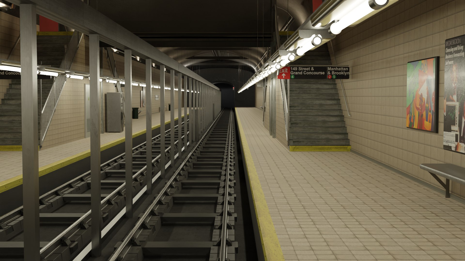 NYC Realistic Subway Station 3D Model - TurboSquid 2391695