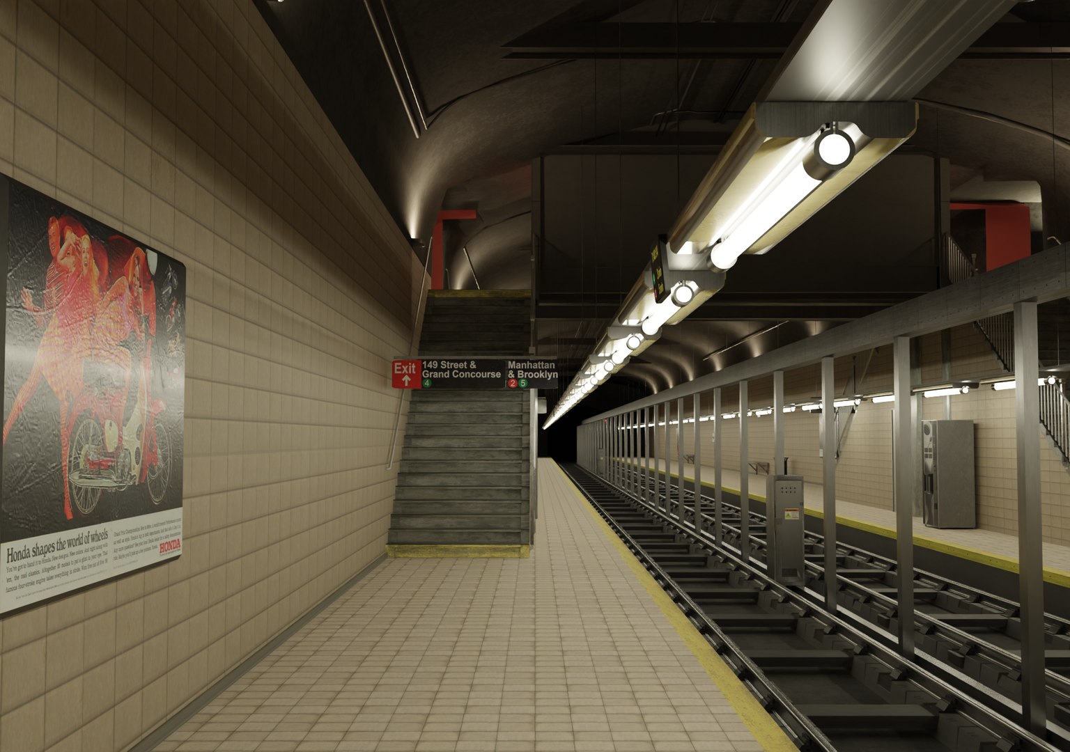 NYC Realistic Subway Station 3D Model - TurboSquid 2391695