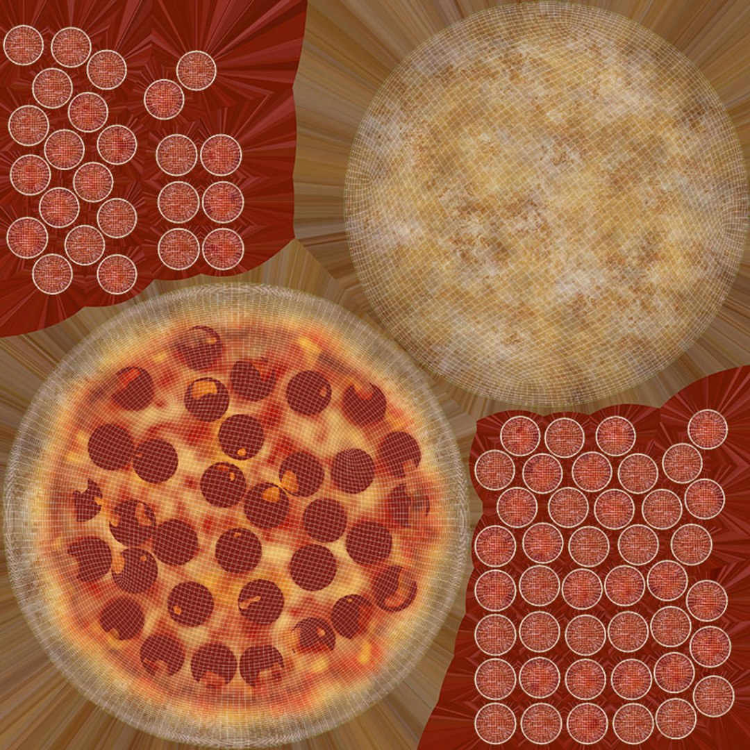 3D Model Stylized Pepperoni Pizza Collection - TurboSquid 2326668