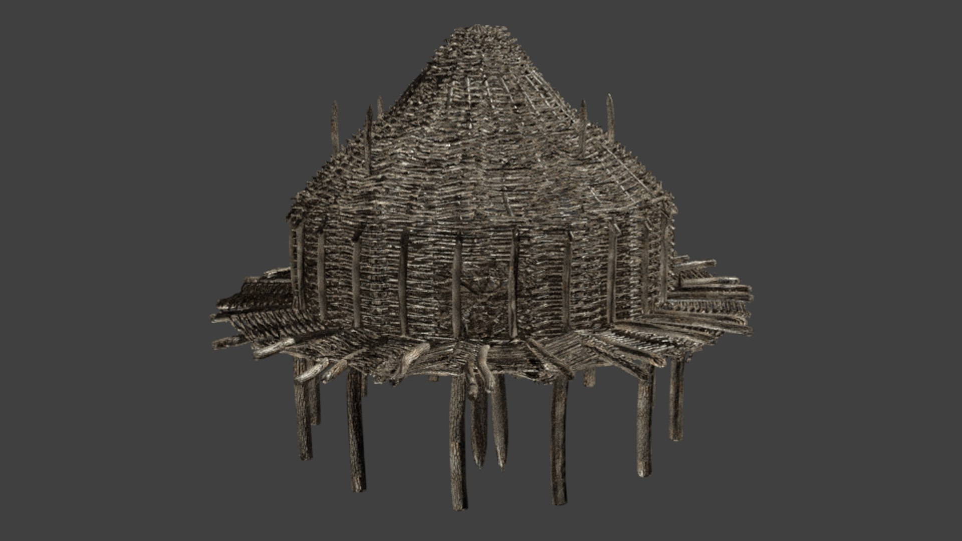 3D Prehistoric House Building Roofs - TurboSquid 1155637
