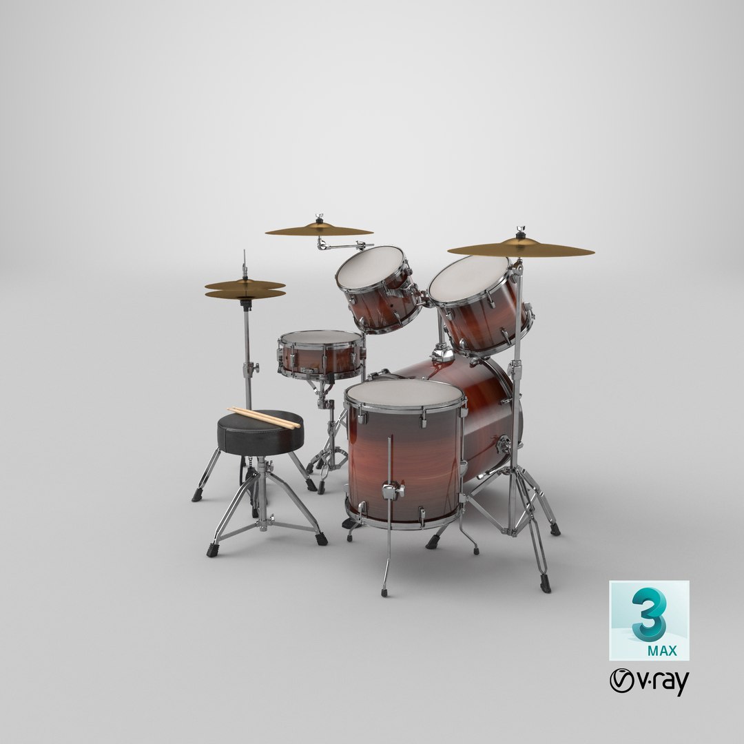 3D model acoustic drum kit - TurboSquid 1509898