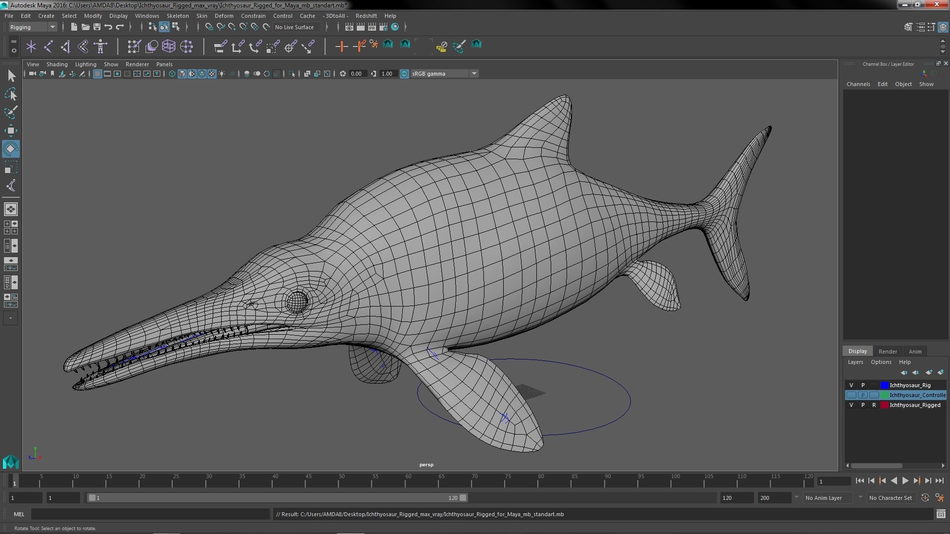 Ichthyosaur Rigged For Maya 3D Model - TurboSquid 2095497
