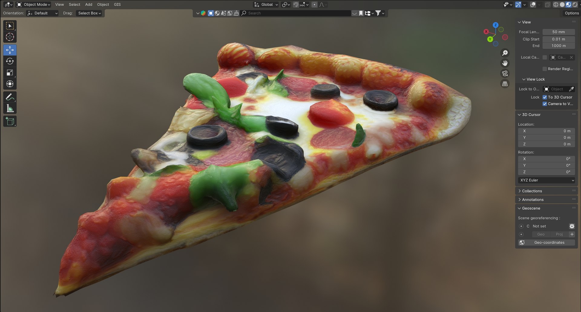 3D Pizza Slice 2 - TurboSquid 2387814