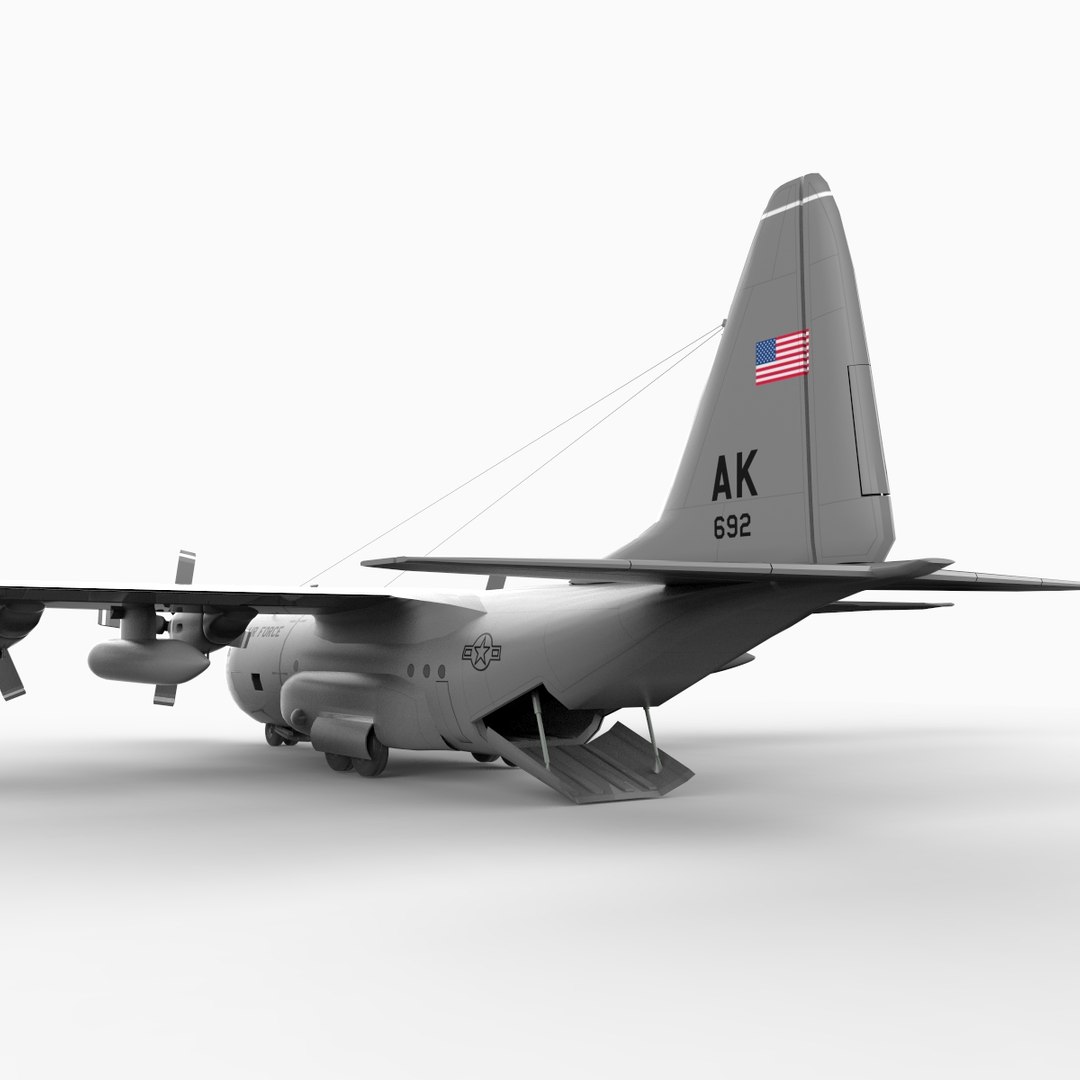 3d Model Pre-rigged C-130 Hercules Craft