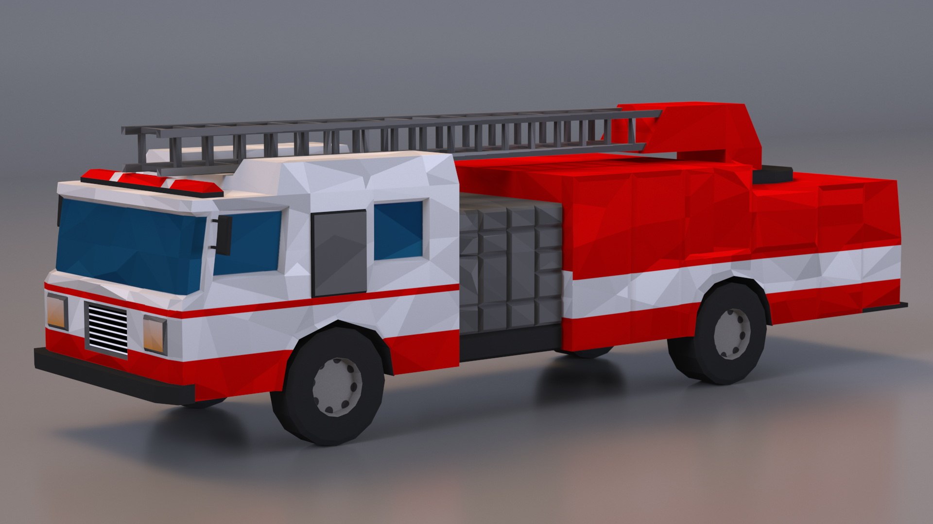 Low Poly Stylized Model Fire Engine 3D Model - TurboSquid 2273061