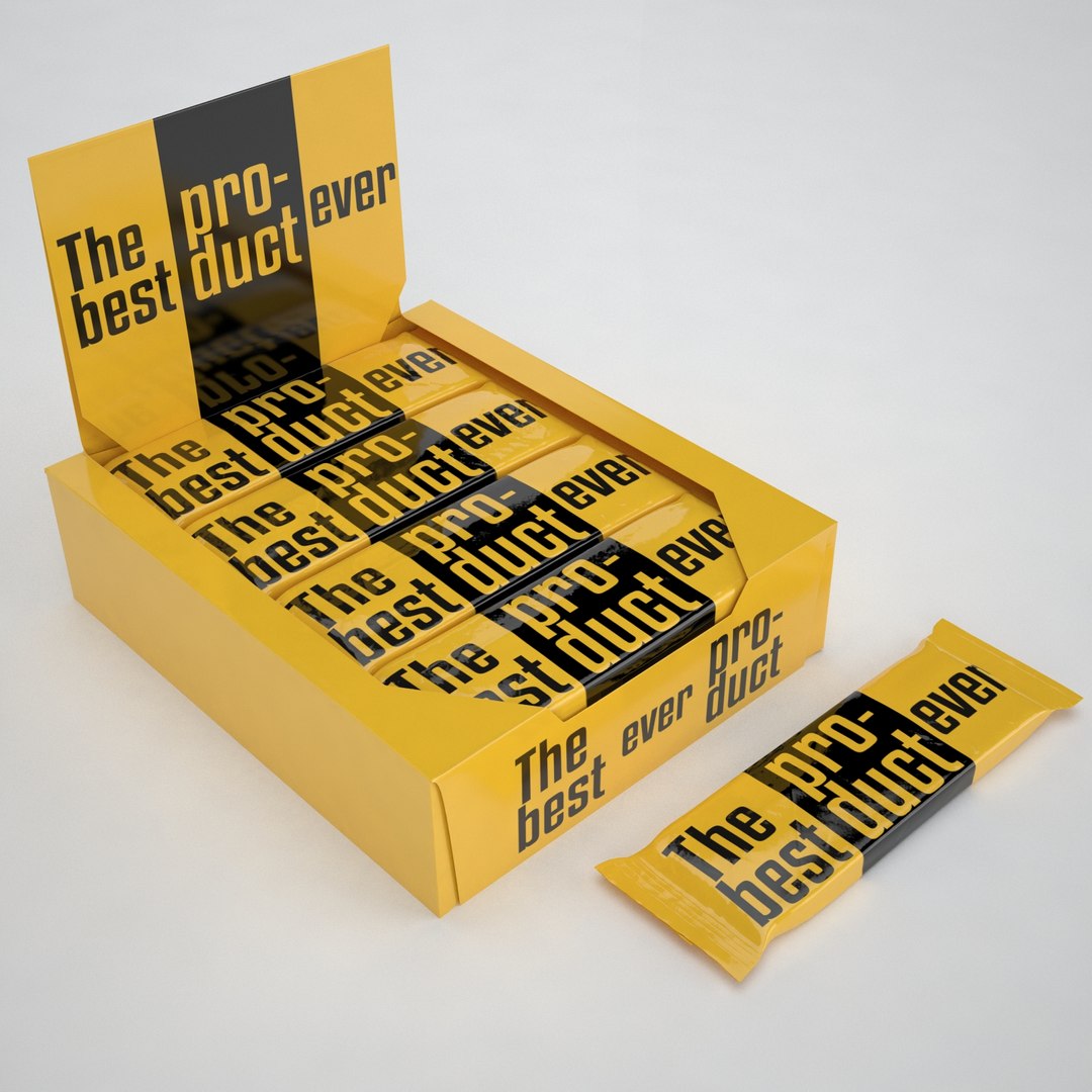 3D Protein Bar Box Mockup - TurboSquid 1316279