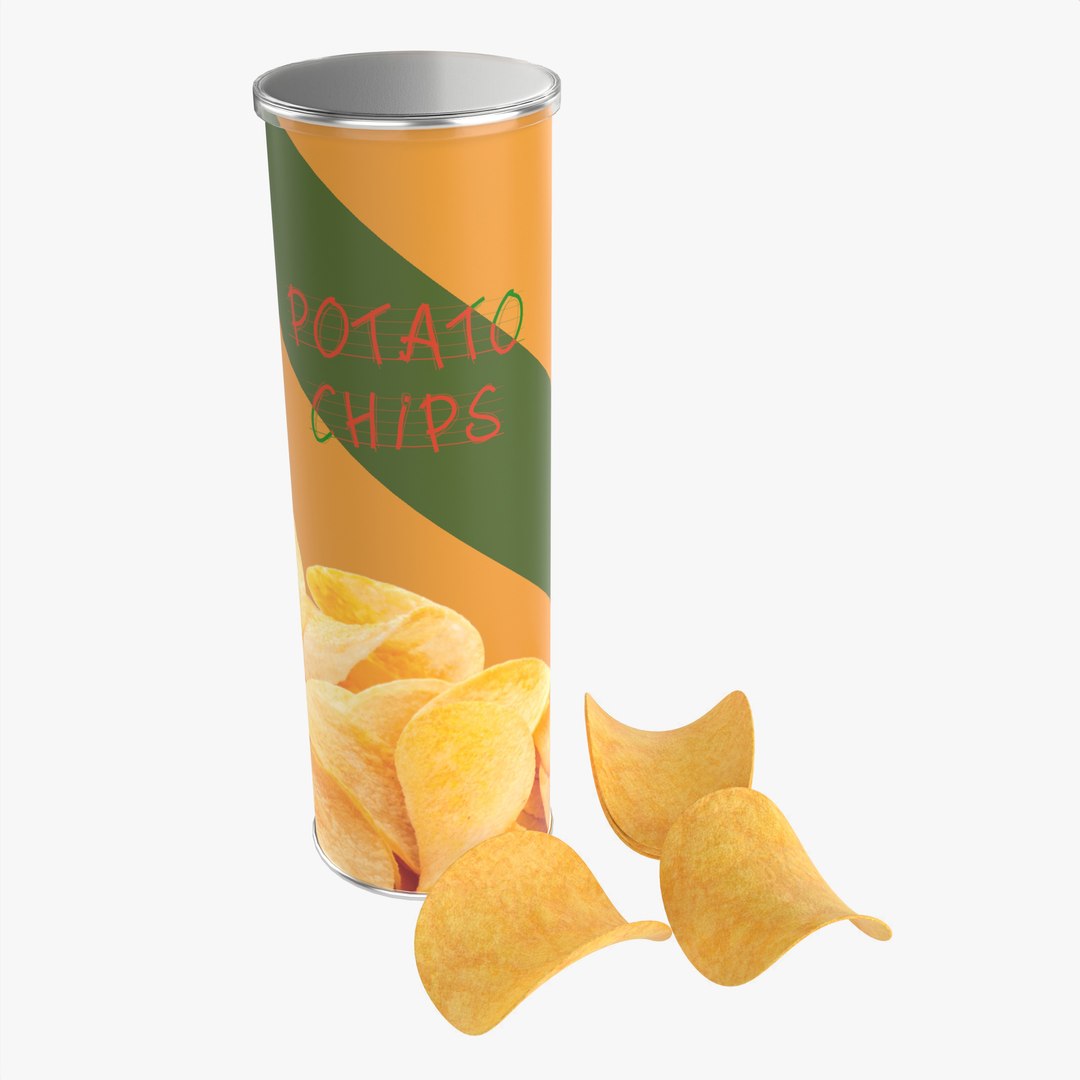 Potato Chips With Tube Packaging 3D Model - TurboSquid 1935191