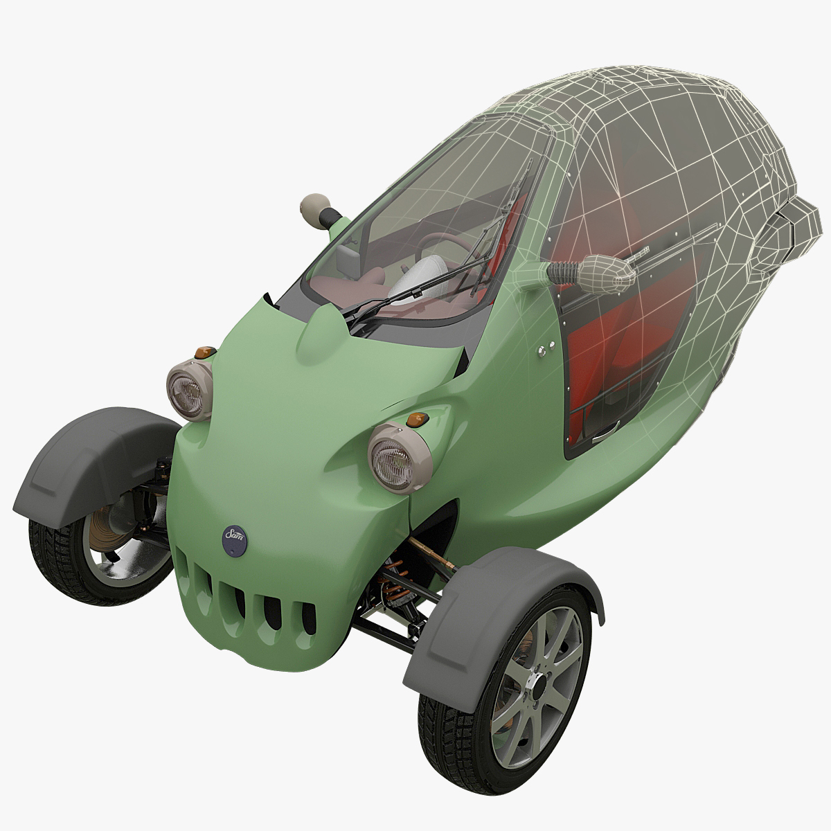 3d 3ds prototype electric car cree