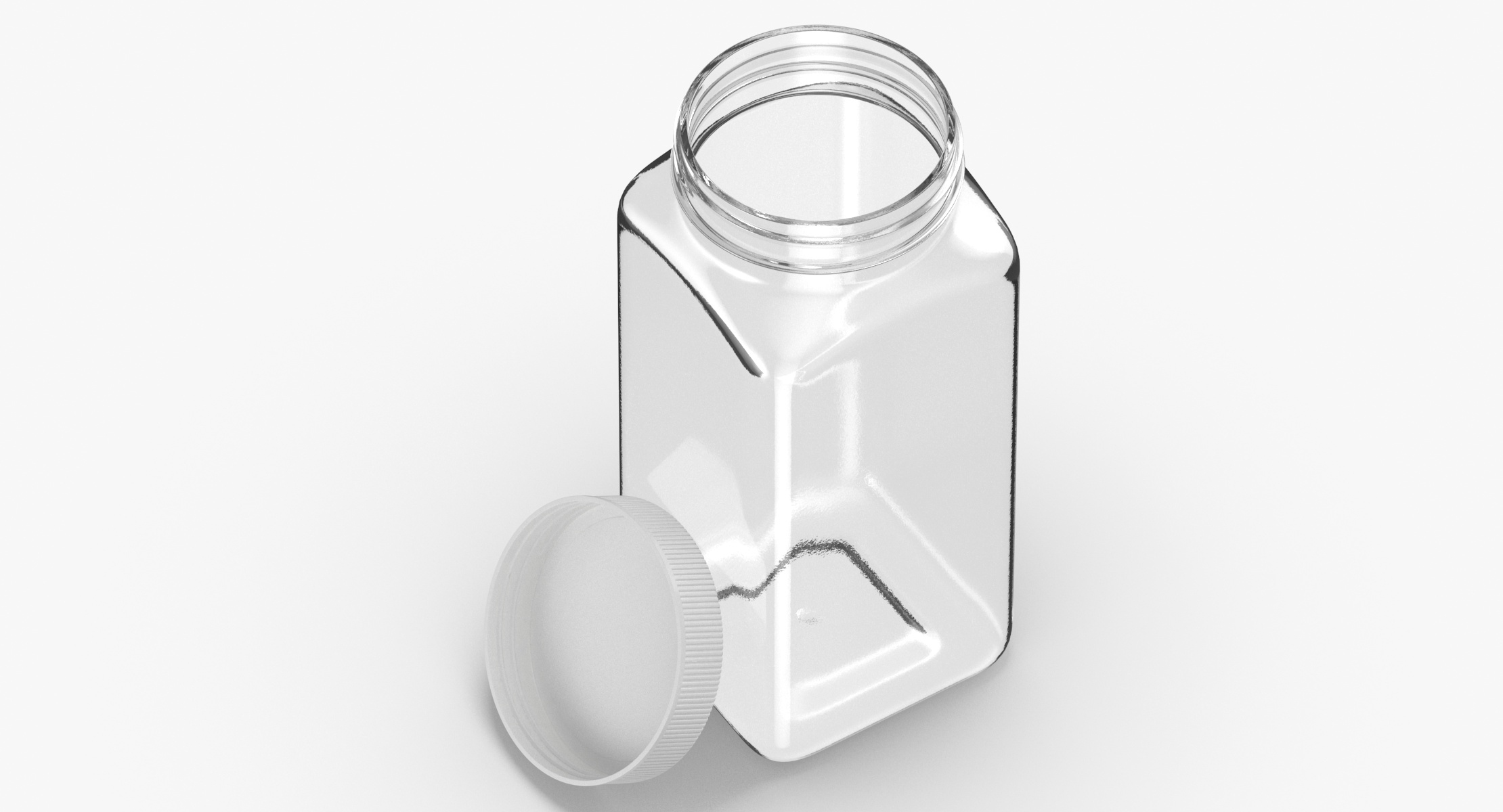 3D 16oz 480ml Plastic Square Bottles Transparent Collection 02 - 3 models - TurboSquid 1955916