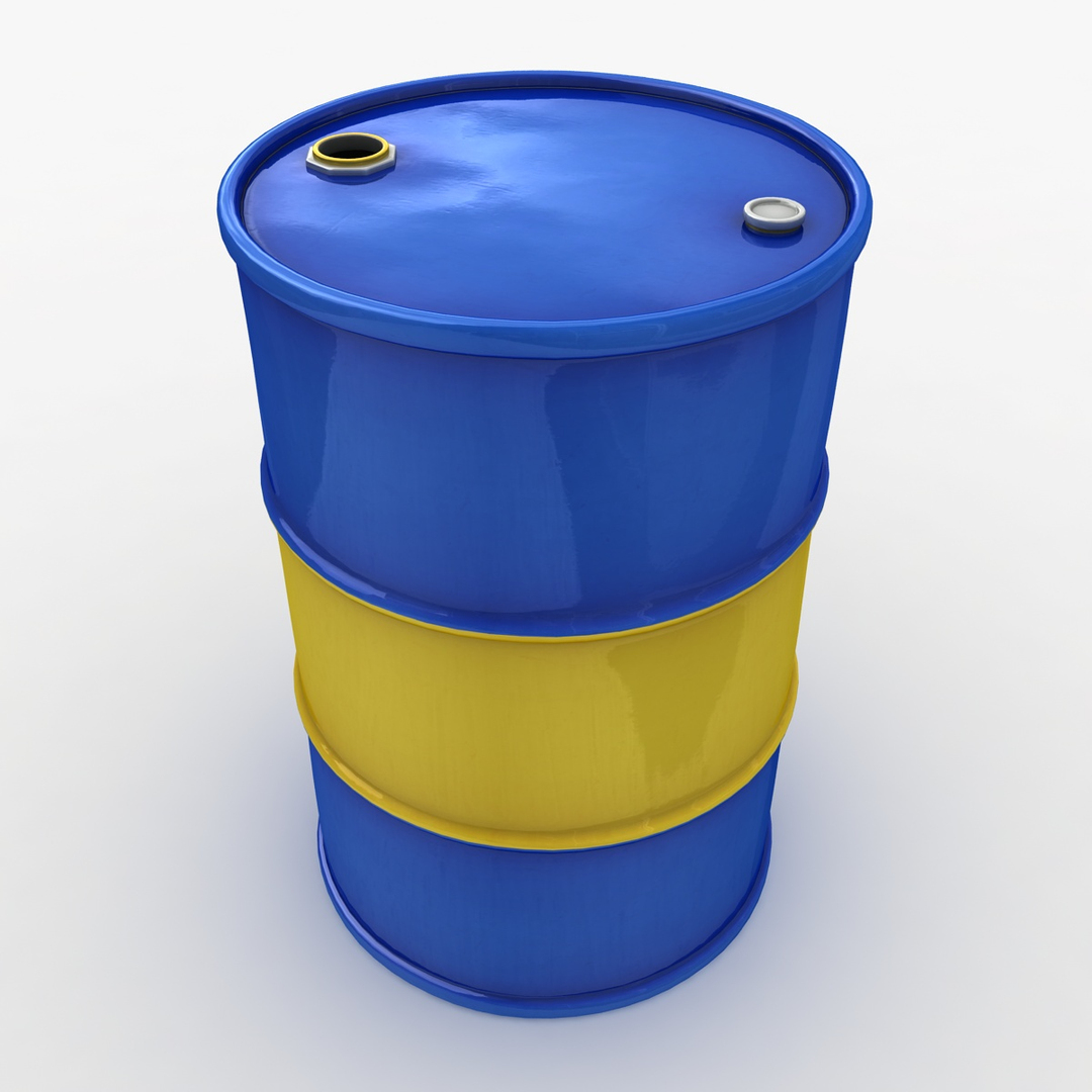 realistic oil barrel blue 3d model