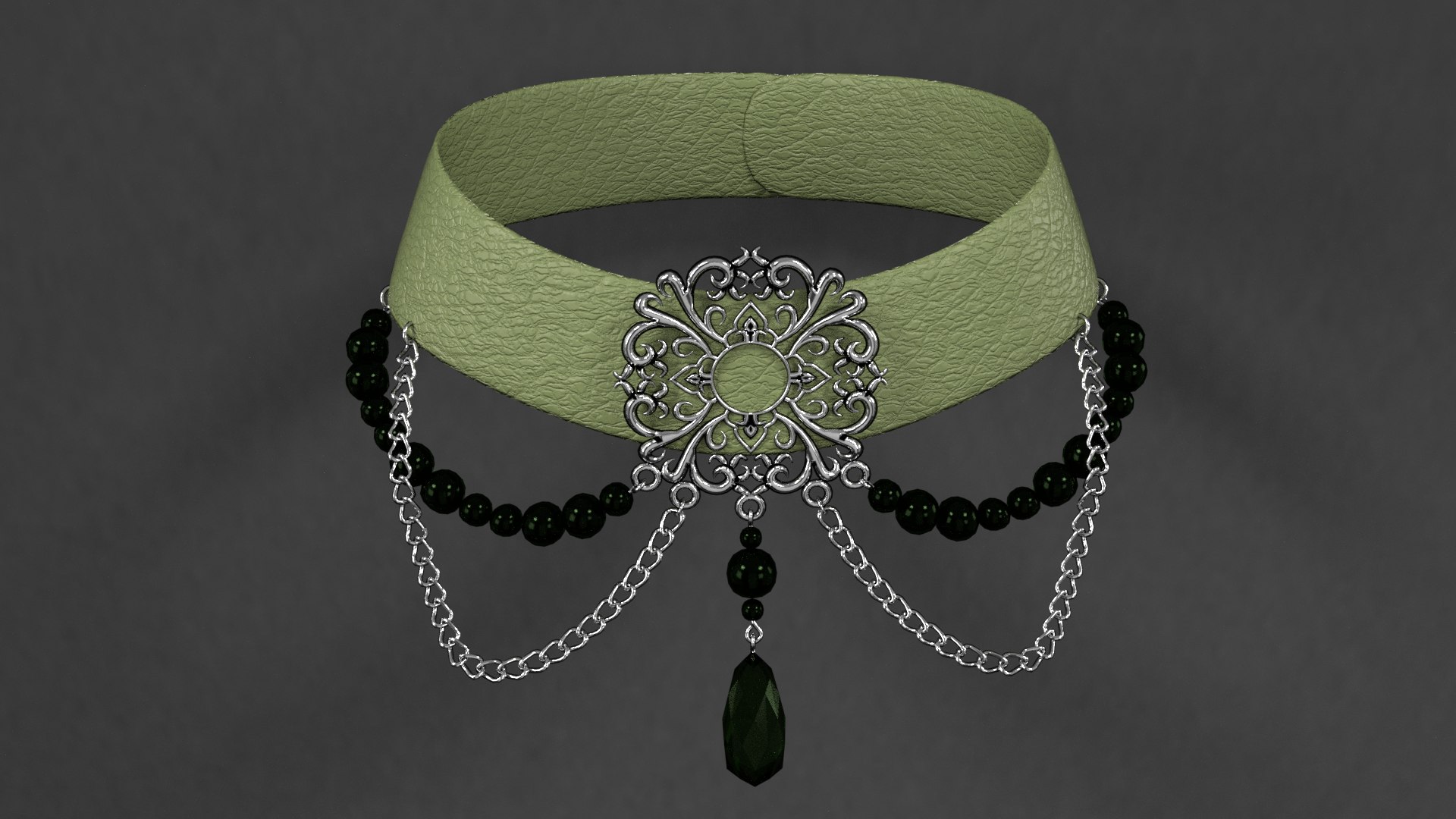 3D Model Collar Accessory W Brooch - TurboSquid 1800437