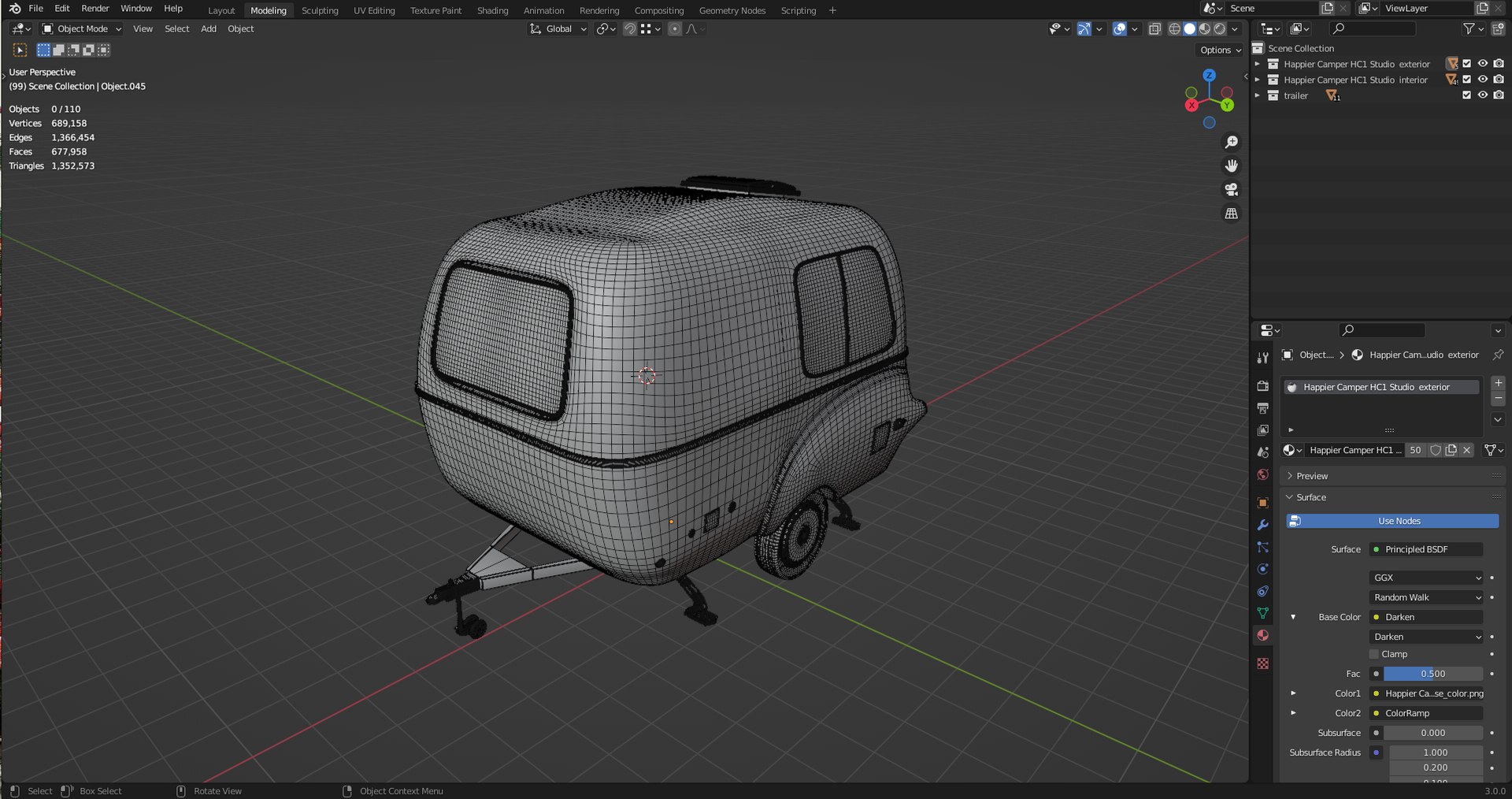 3D Happier Camper HC1 Studio Topanga Turquoise Complect Model ...