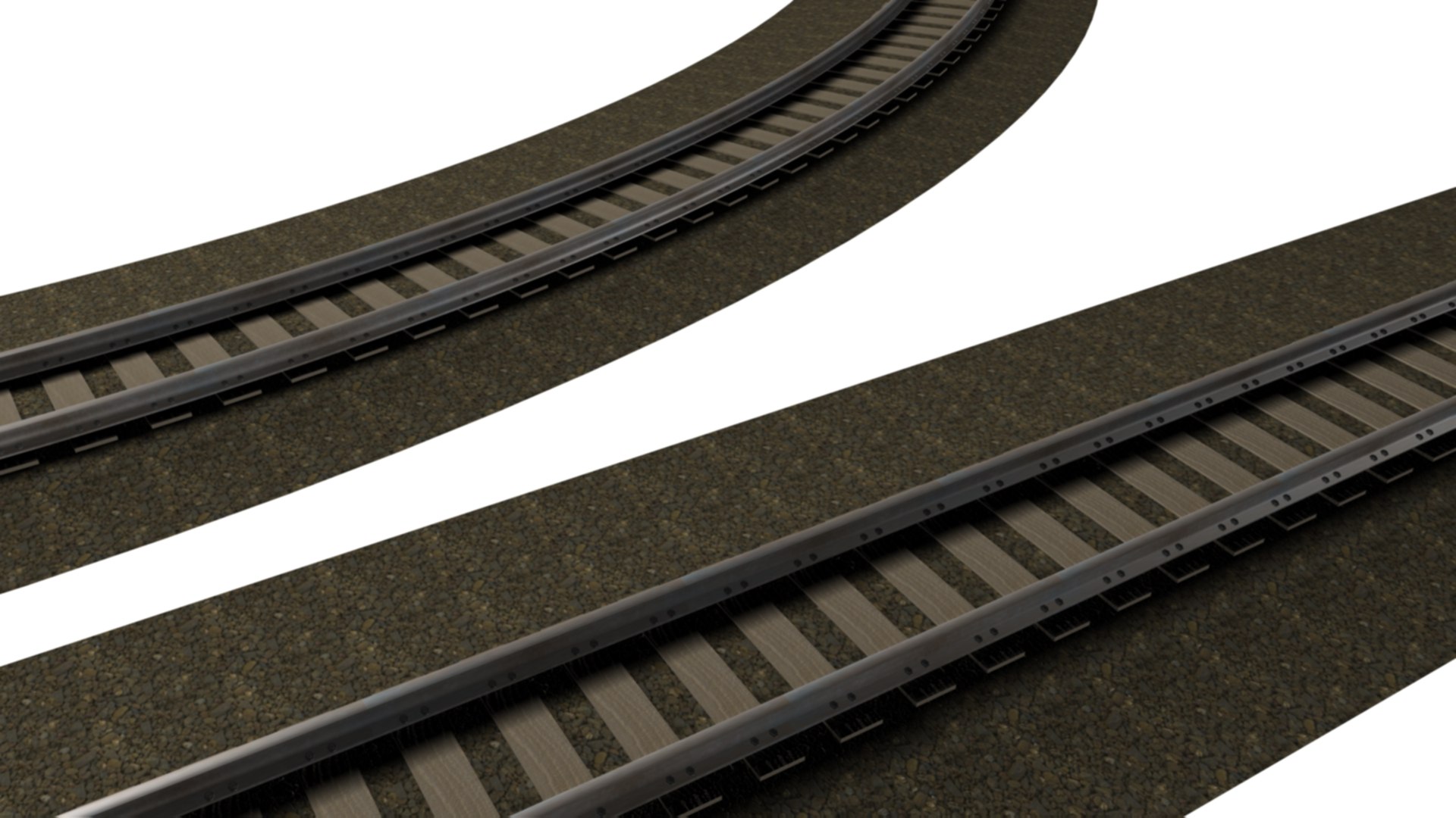 3D Railway Track Model - TurboSquid 2015436