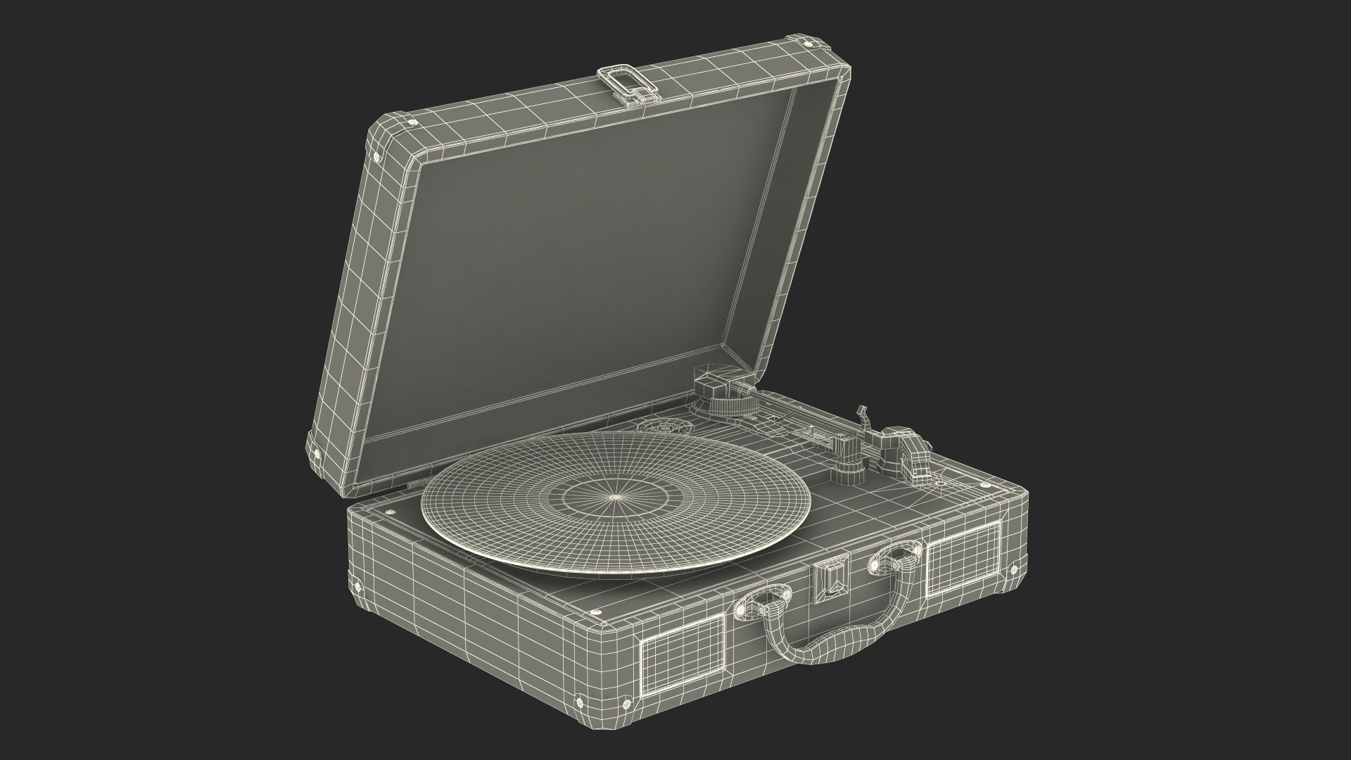 Retro Turntable Player With Vinyl Record Model - TurboSquid 2098274
