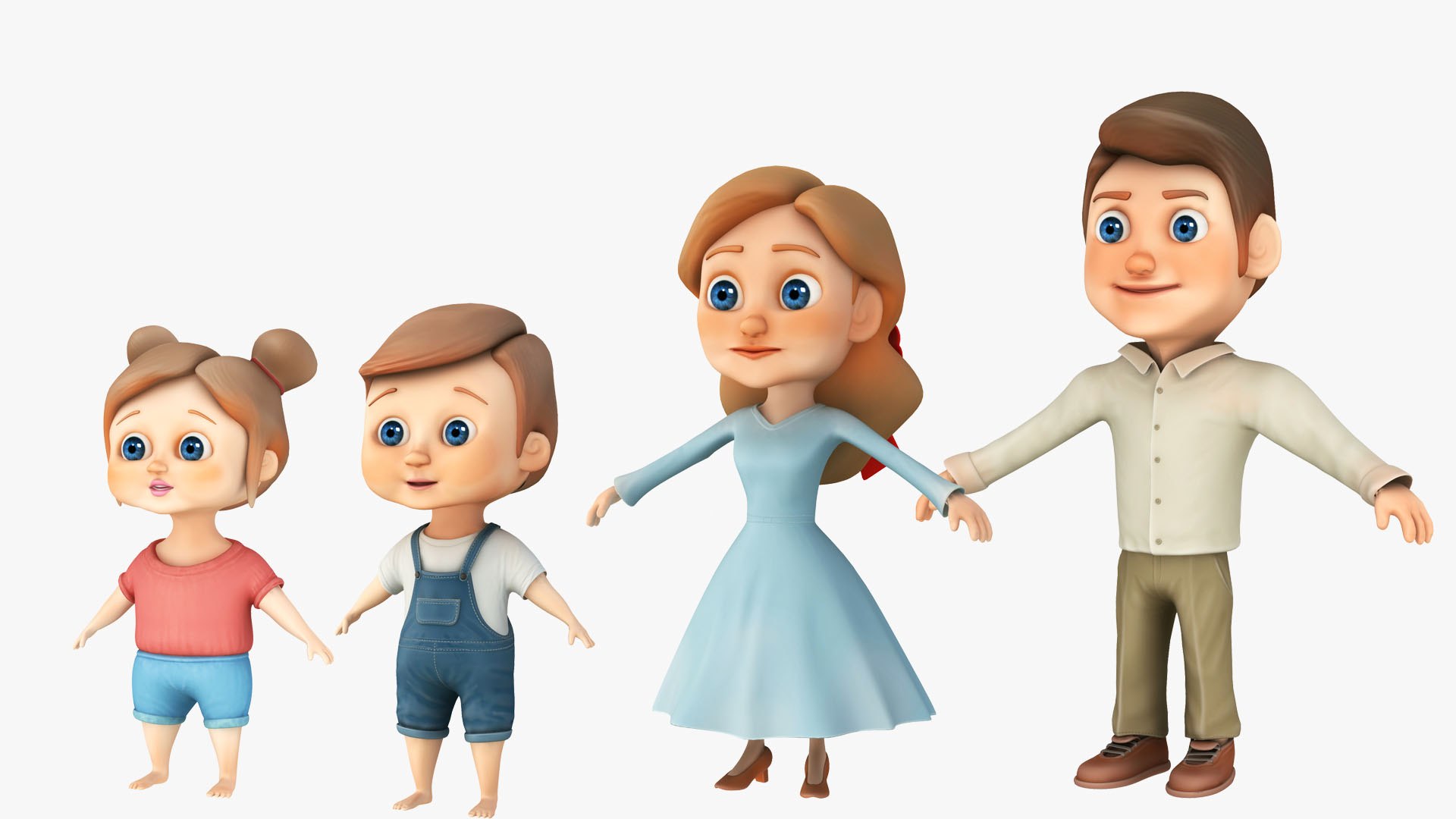 3D Cartoon Family 1 - TurboSquid 2214947
