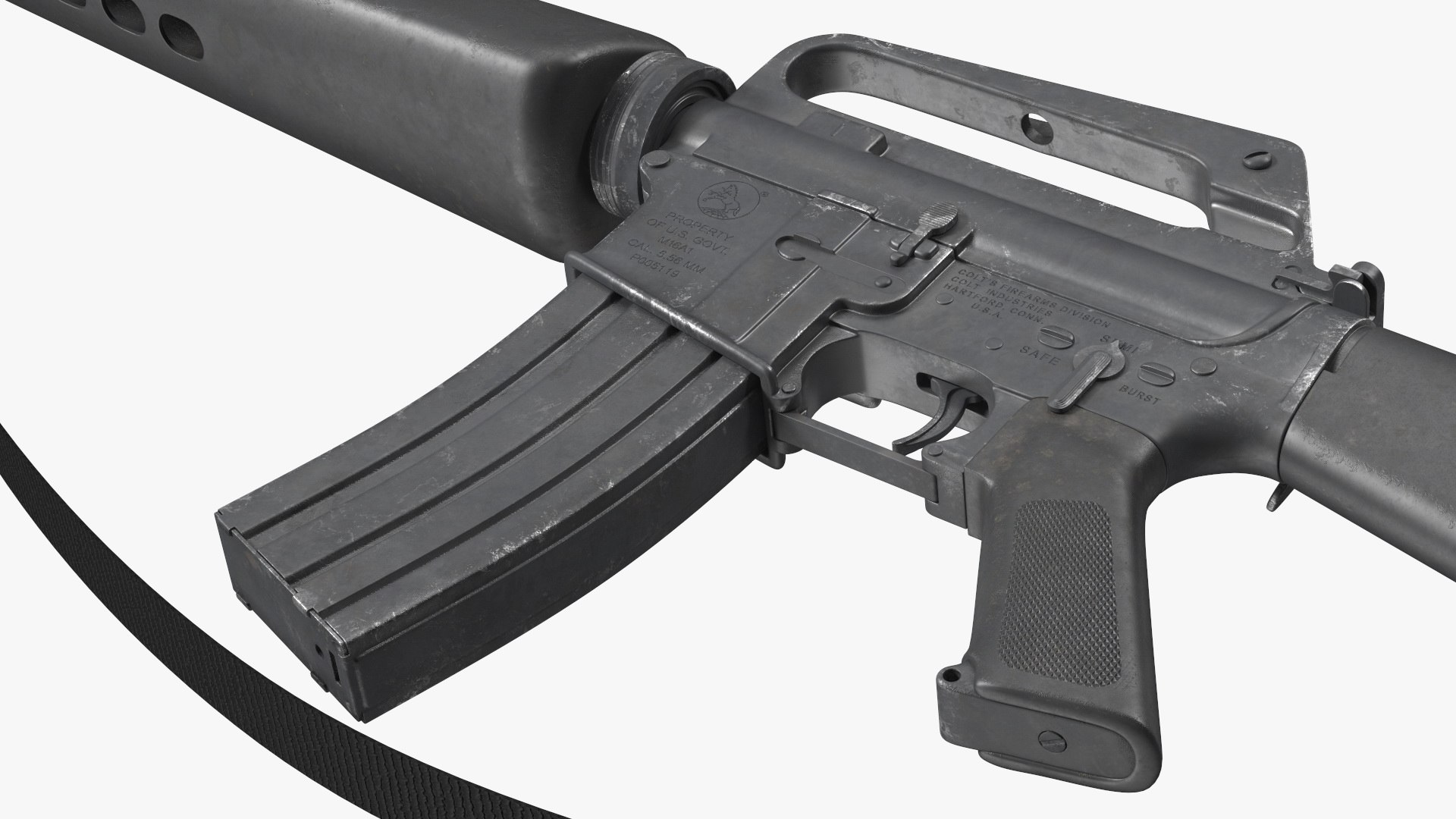 3D Assault Rifle M16 With Sling - TurboSquid 2216679