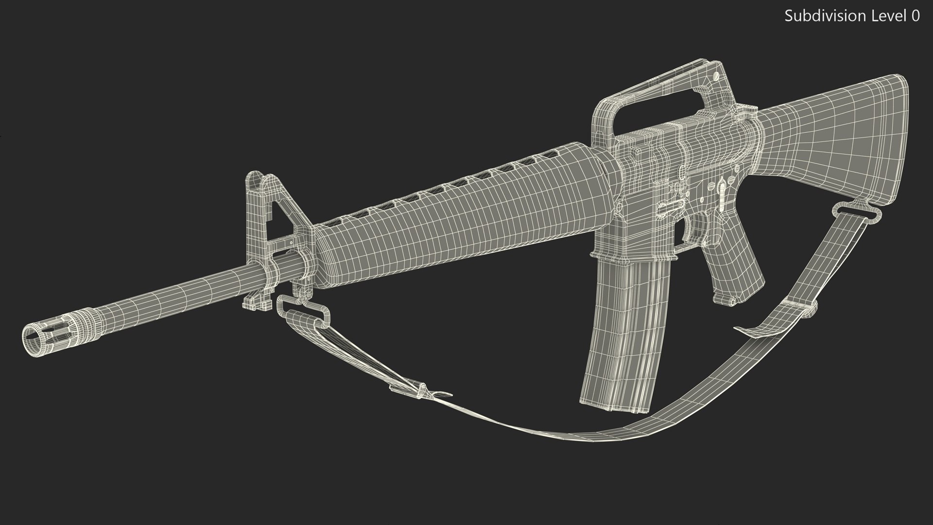 3D Assault Rifle M16 With Sling - TurboSquid 2216679