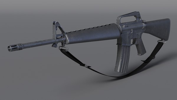 modelo 3d Rifle de asalto M16 con cabestrillo - TurboSquid 2216679