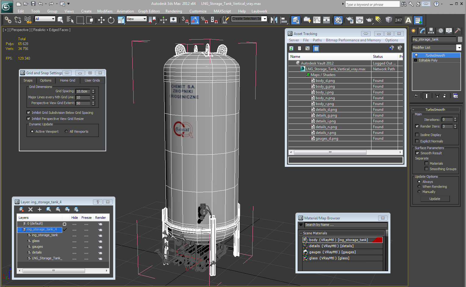 3D lng storage tank vertical model - TurboSquid 1237444