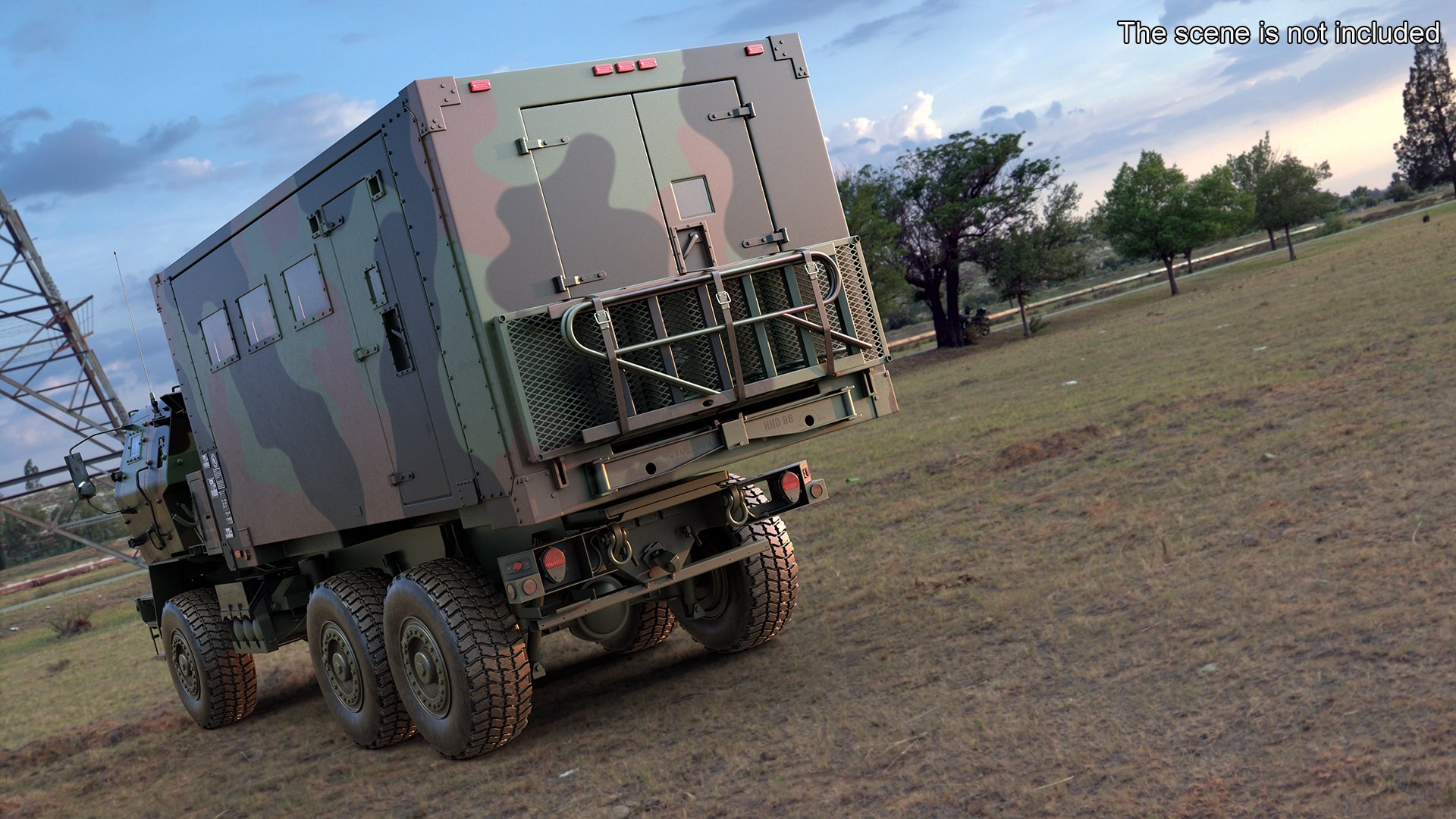 Deployed Military Mobile Command Truck Simplified 3D Model - TurboSquid ...