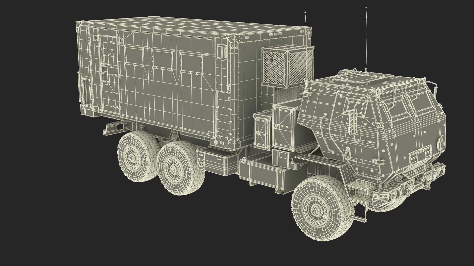 Deployed Military Mobile Command Truck Simplified 3D Model - TurboSquid ...