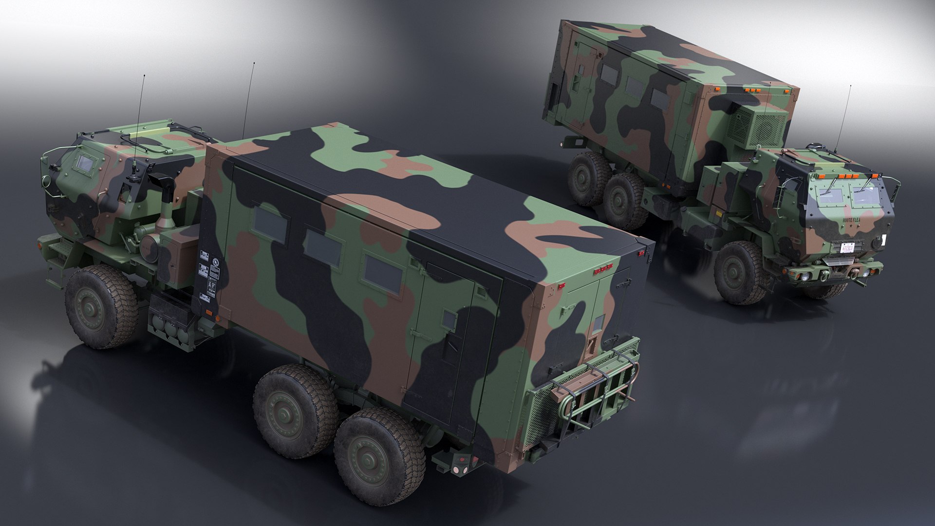 Deployed Military Mobile Command Truck Simplified 3D Model - TurboSquid ...
