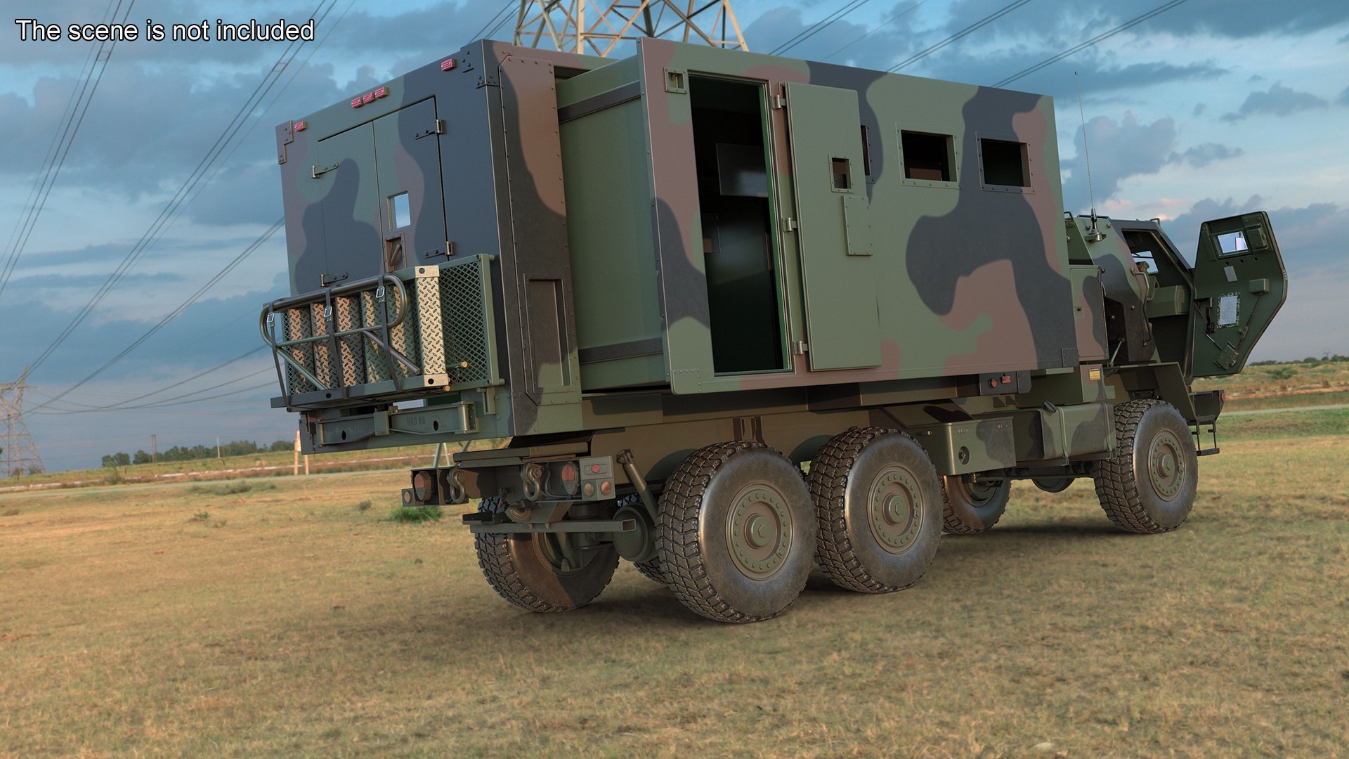 Deployed Military Mobile Command Truck Simplified 3D Model - TurboSquid ...