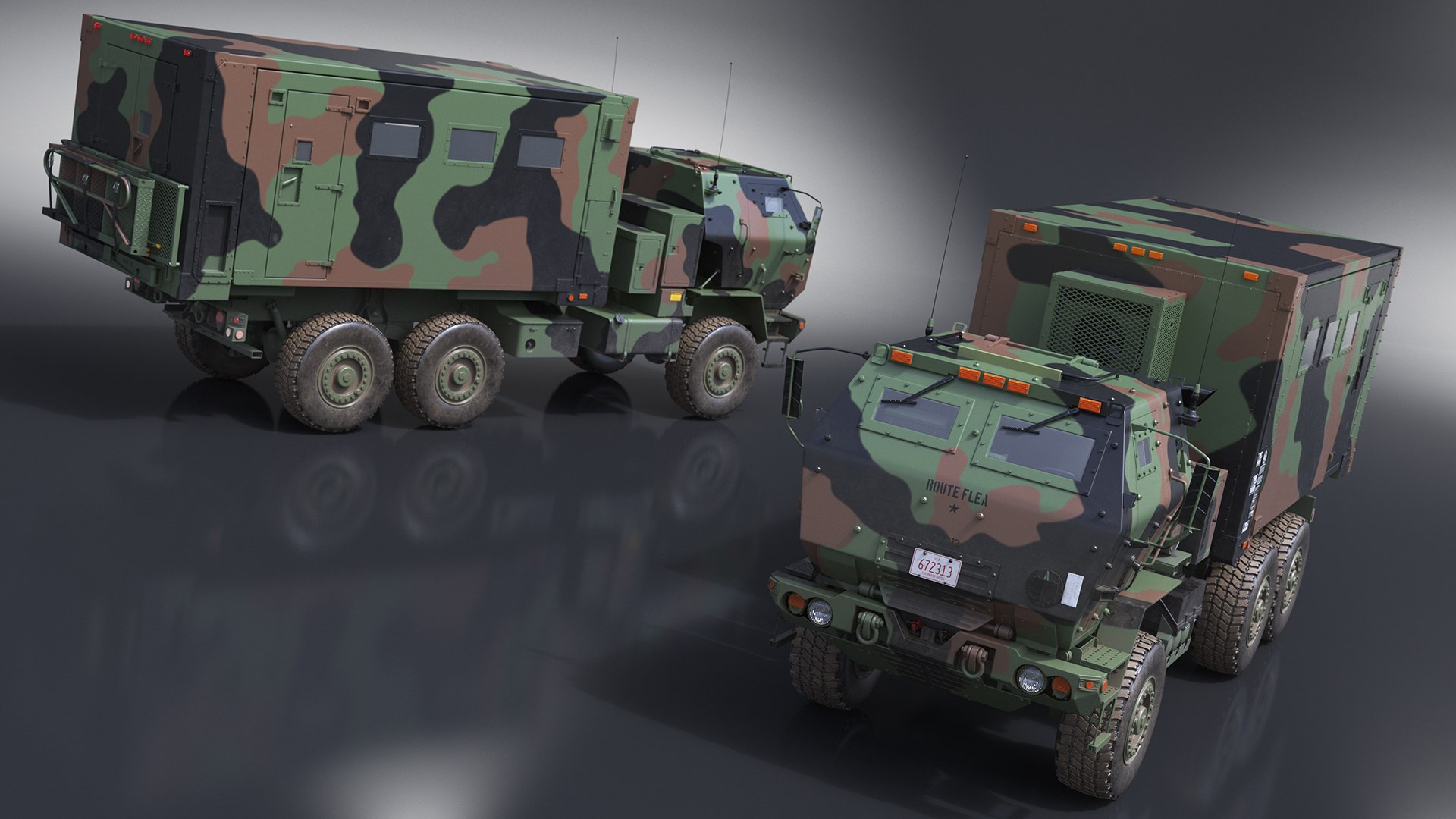 Deployed Military Mobile Command Truck Simplified 3D Model - TurboSquid ...