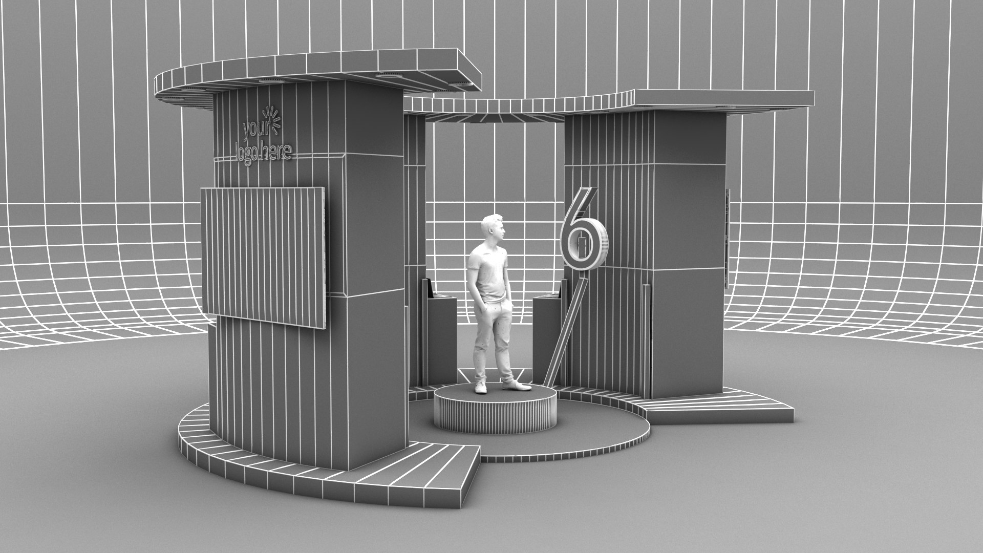 Semi Circle Stall Model - TurboSquid 1916180