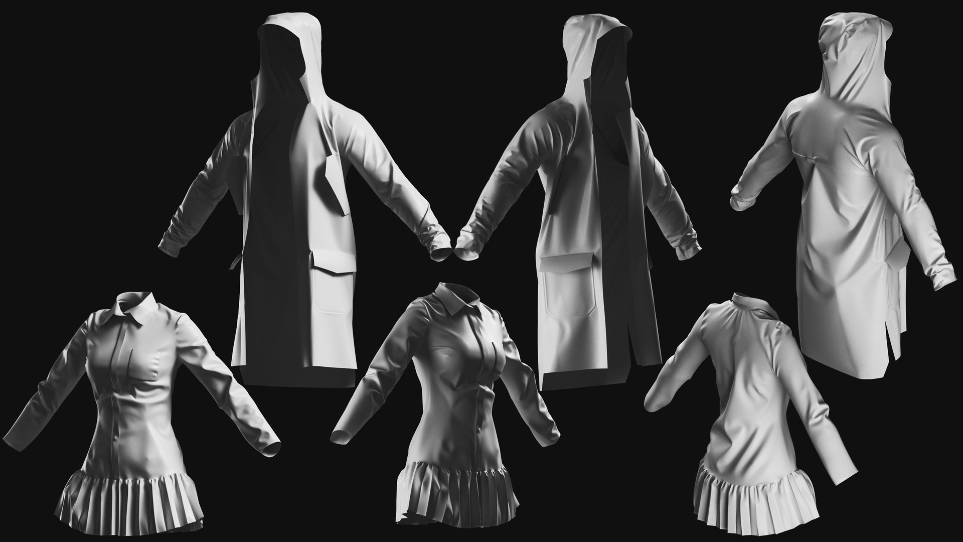 Basemesh Coat Jacket Collection 3D - TurboSquid 2191185